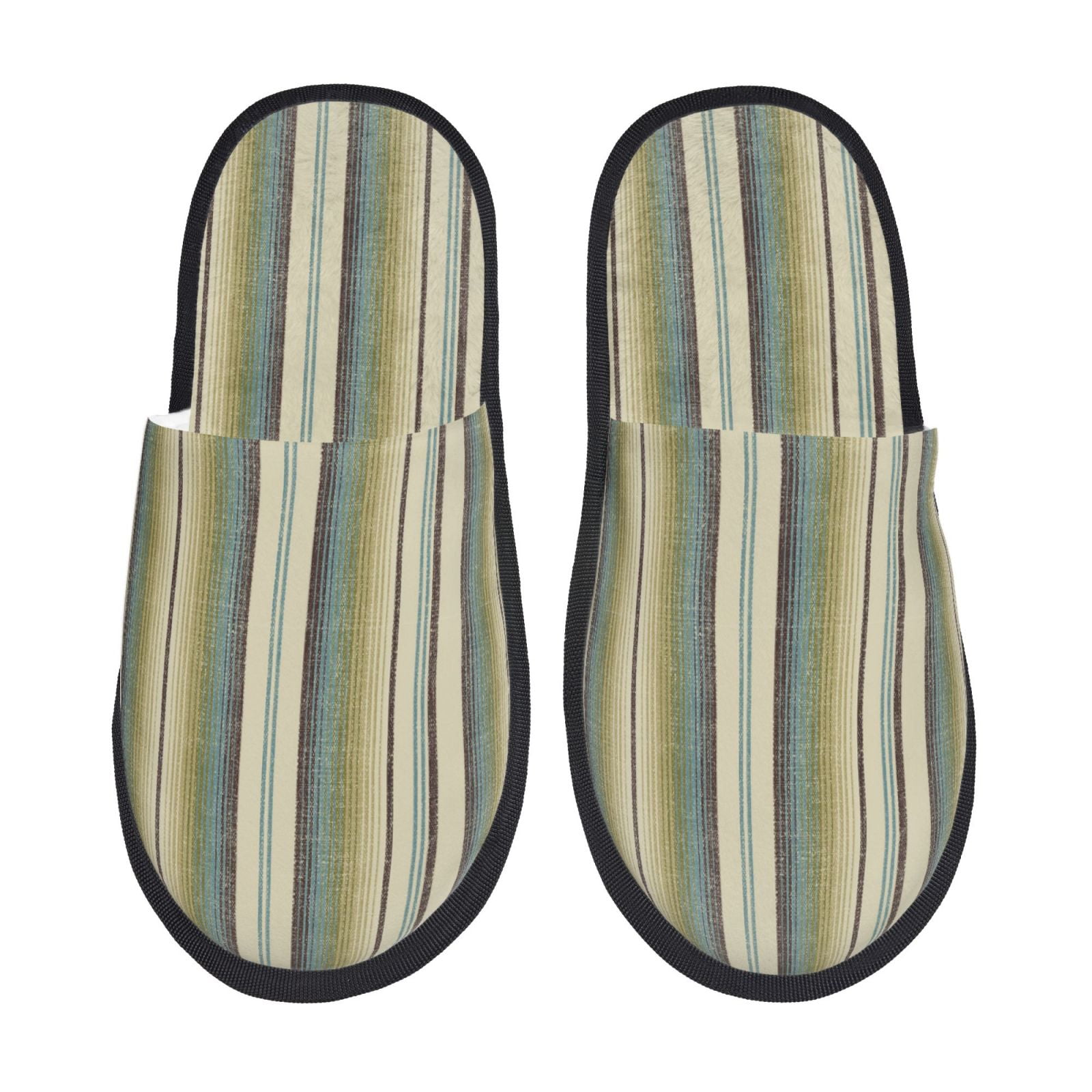 Jgfou Colourful stripes Print Womens Cozy Memory Foam Slippers Soft ...