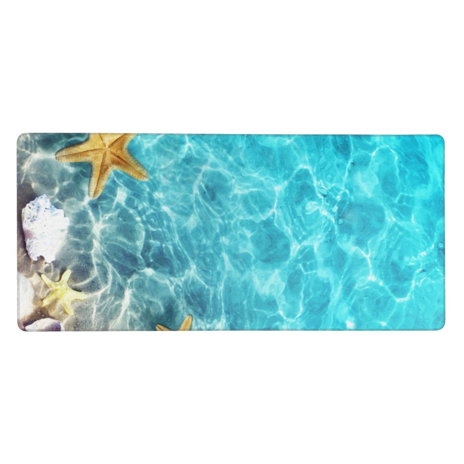 Jgfou Coral And Seashell On The Beach Pattern 16x35.5in in Large Gaming ...
