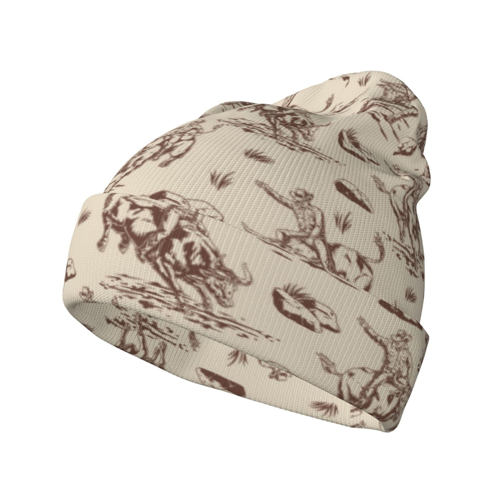 Jgfou Cowboy Sitting On Cow Back Print Winter Beanie for Men and Women ...