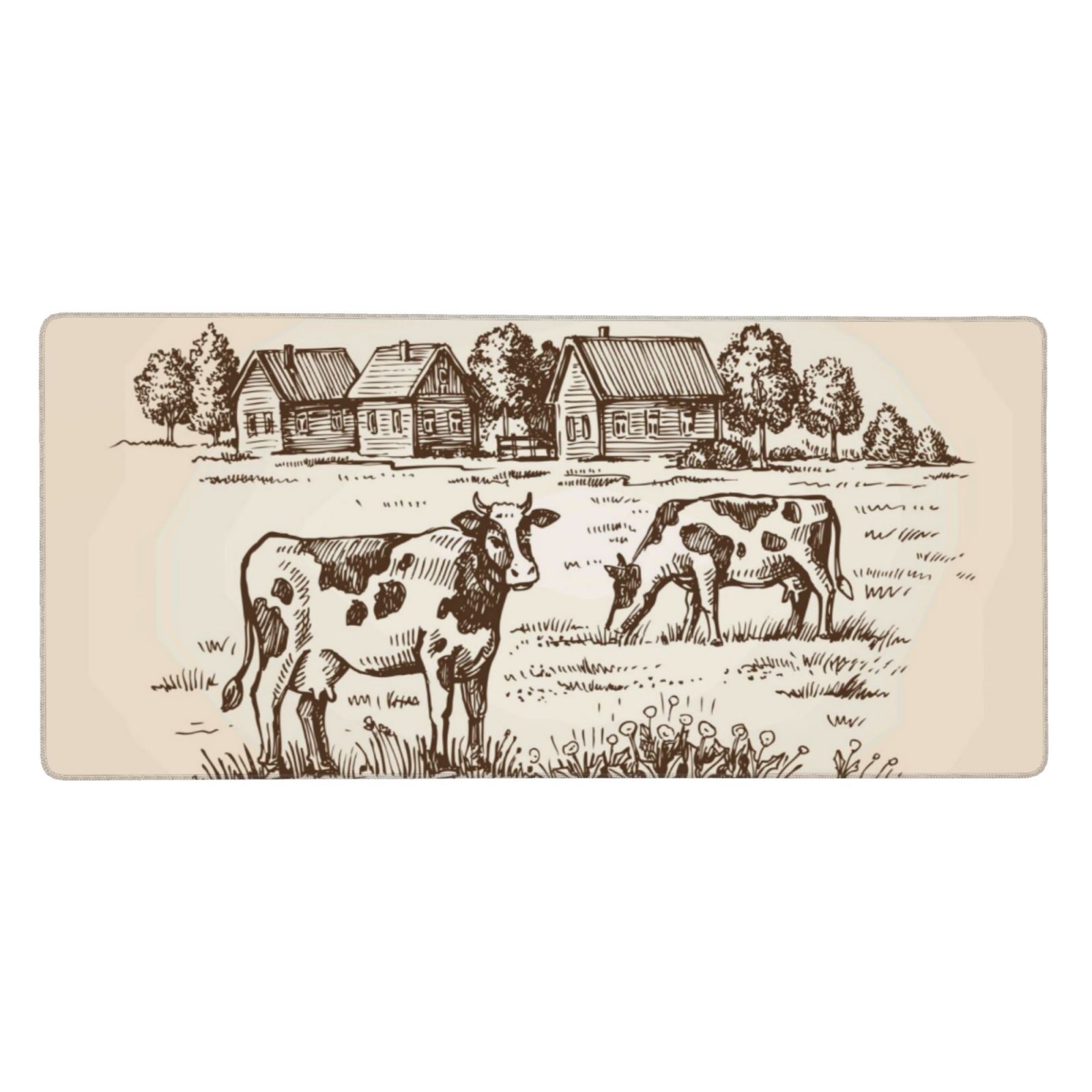 Jgfou Cows On The Farm Pattern 16x35.5in in Large Gaming Mouse Pad with ...
