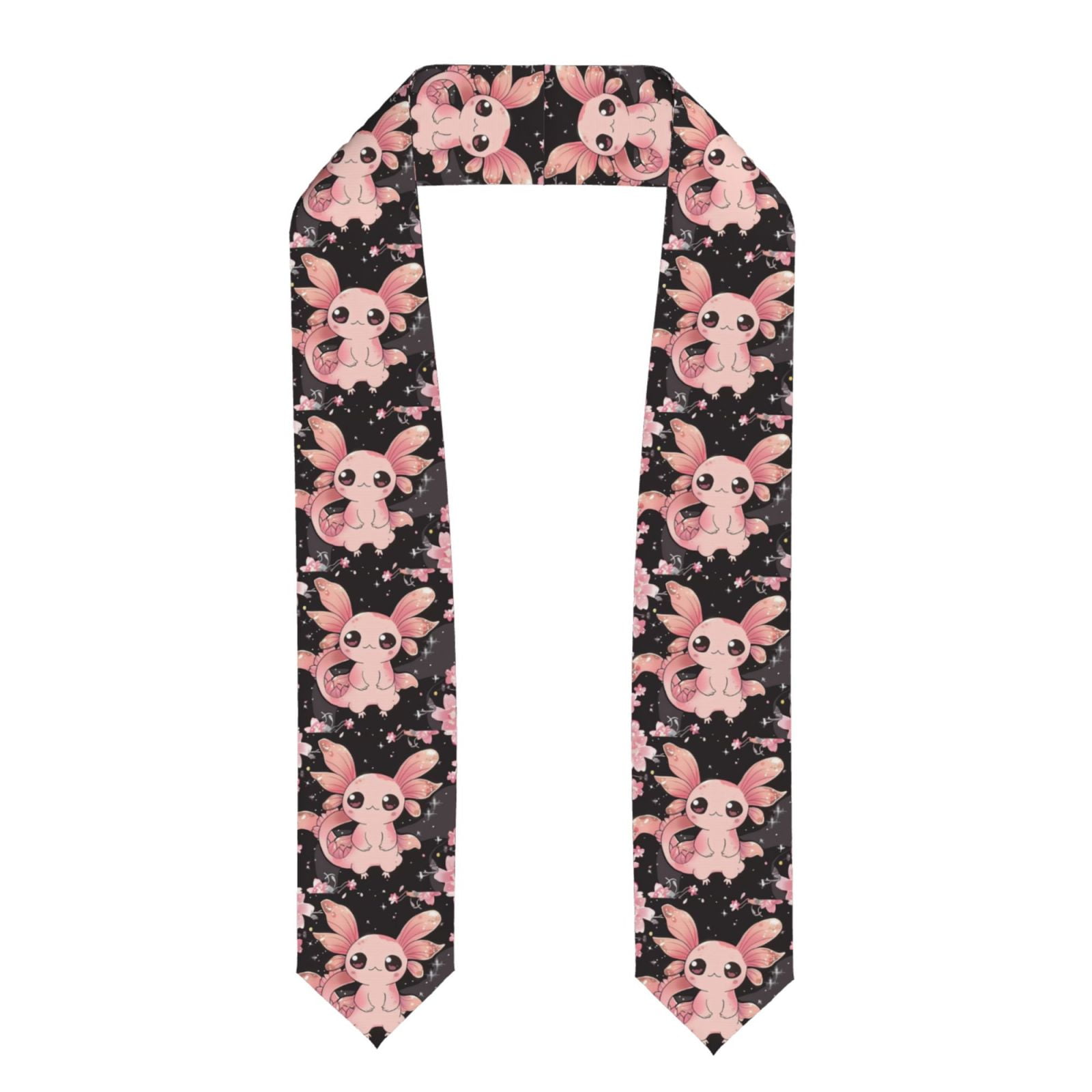 Jgfou Cute Axolotl Sakura Blossoms B Print Graduation Stoles, Unisex ...