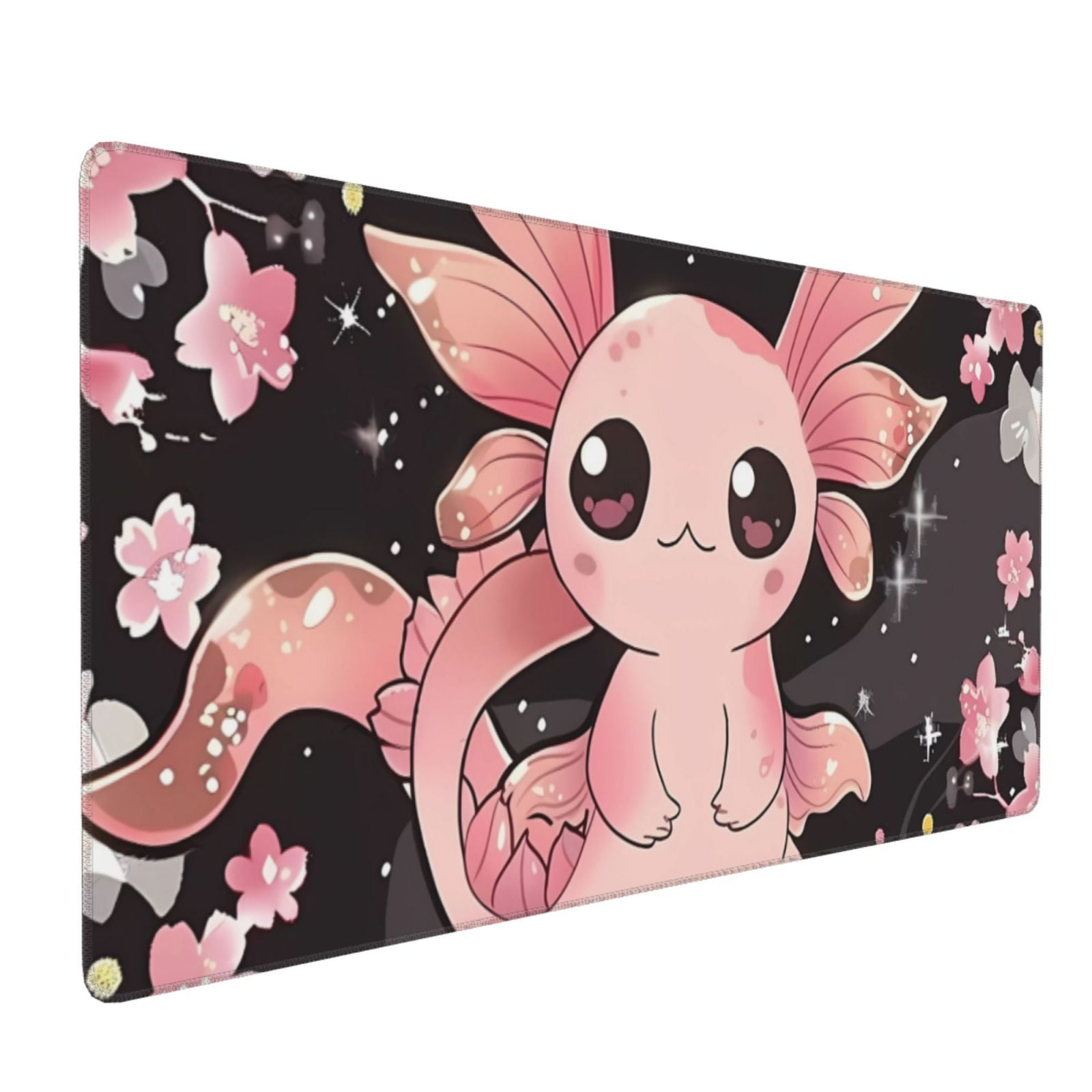 Jgfou Cute Axolotl Sakura Blossoms B Print Large 16x35.5in Mouse Pad ...