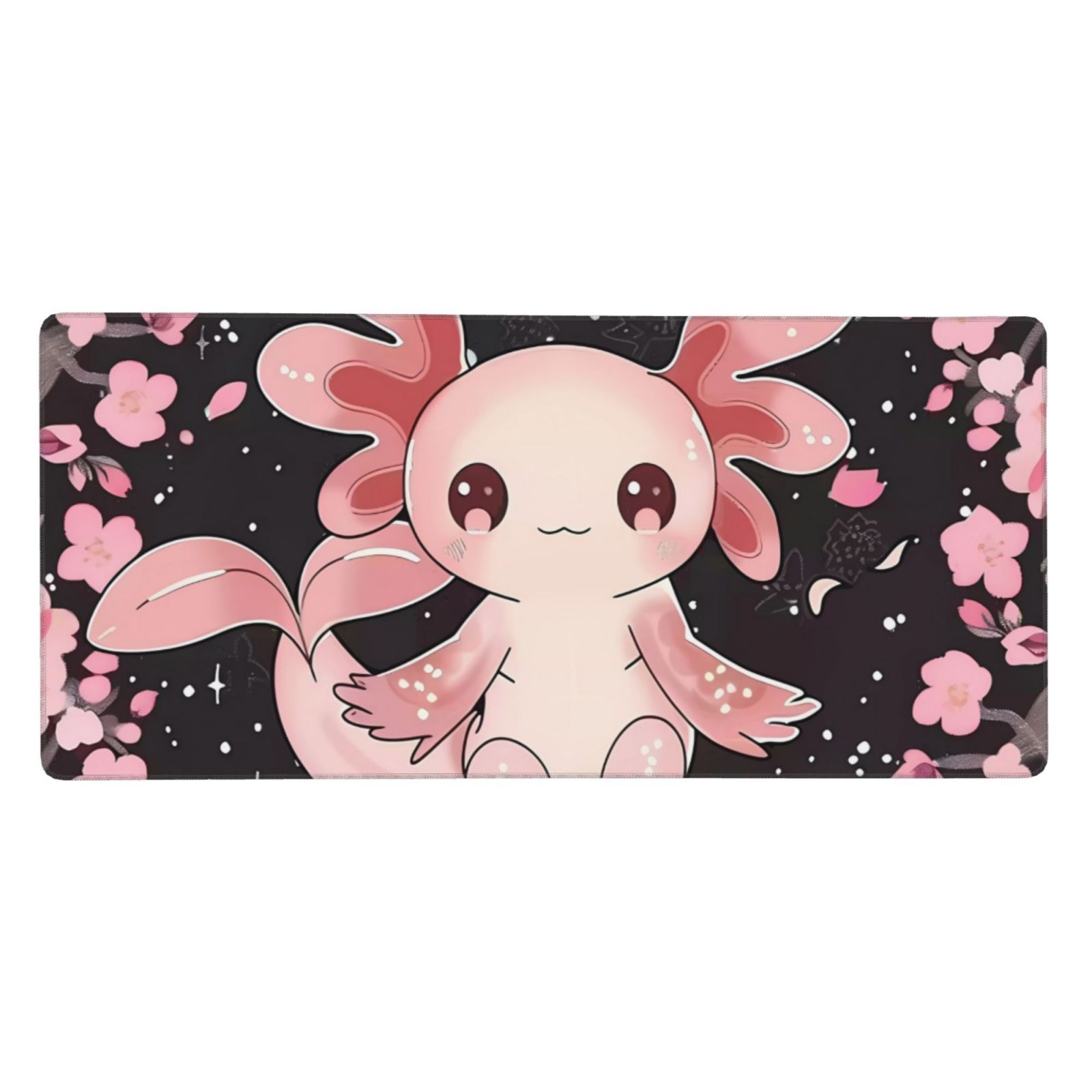 Jgfou Cute Axolotl Sakura Blossoms Pattern 16x35.5in in Large Gaming ...