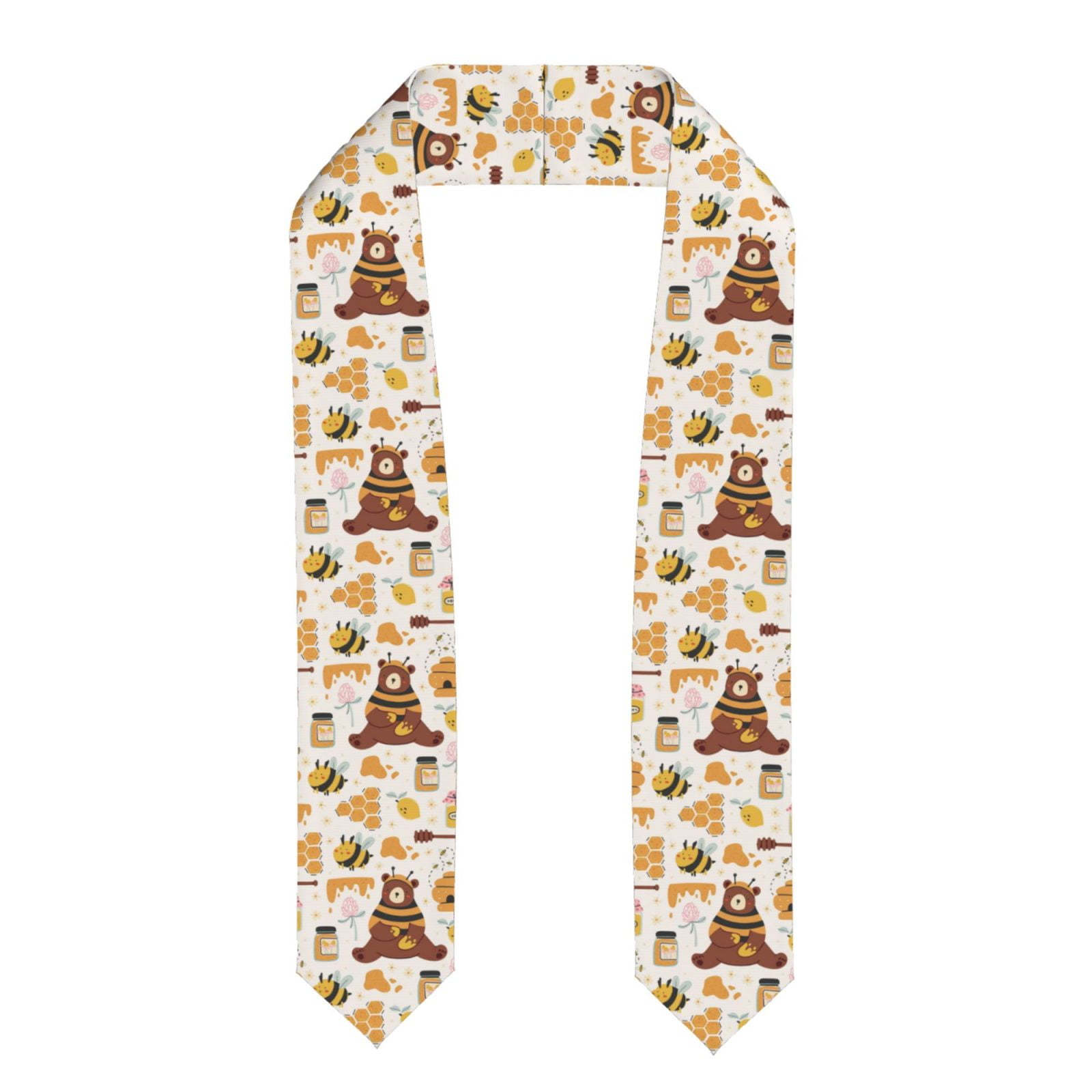 Jgfou Cute Bee Honey Jar Hive Bear Print Graduation Stoles, Unisex ...