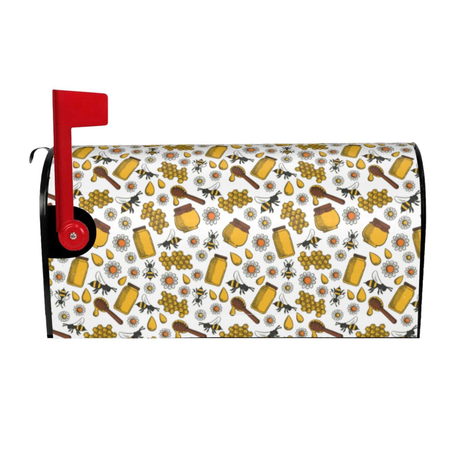 Jgfou Cute Bee Mailbox Covers Magnetic 25.5x21 in Mailbox Wraps Post ...
