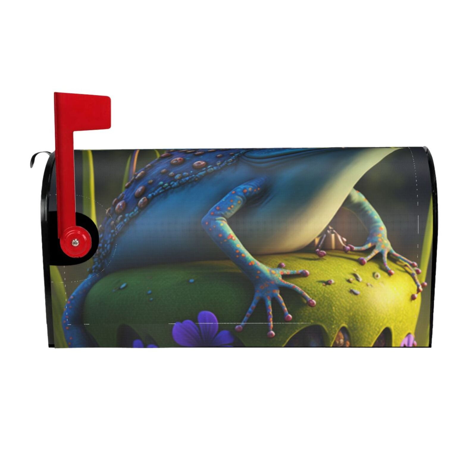 Jgfou Cute Blue Frog Mailbox Covers Magnetic Mailbox Wraps Post Letter ...