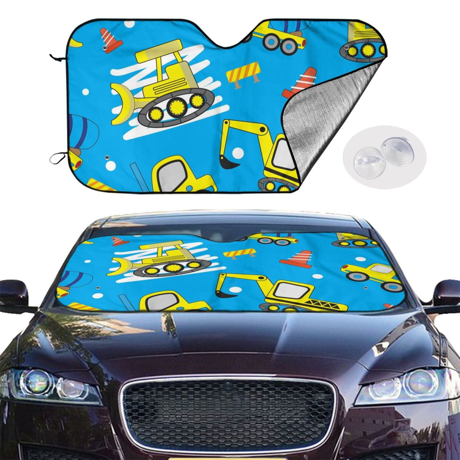 Jgfou Cute Car Cartoon Windshield Sun Shades,Car Sun Shade for Front ...