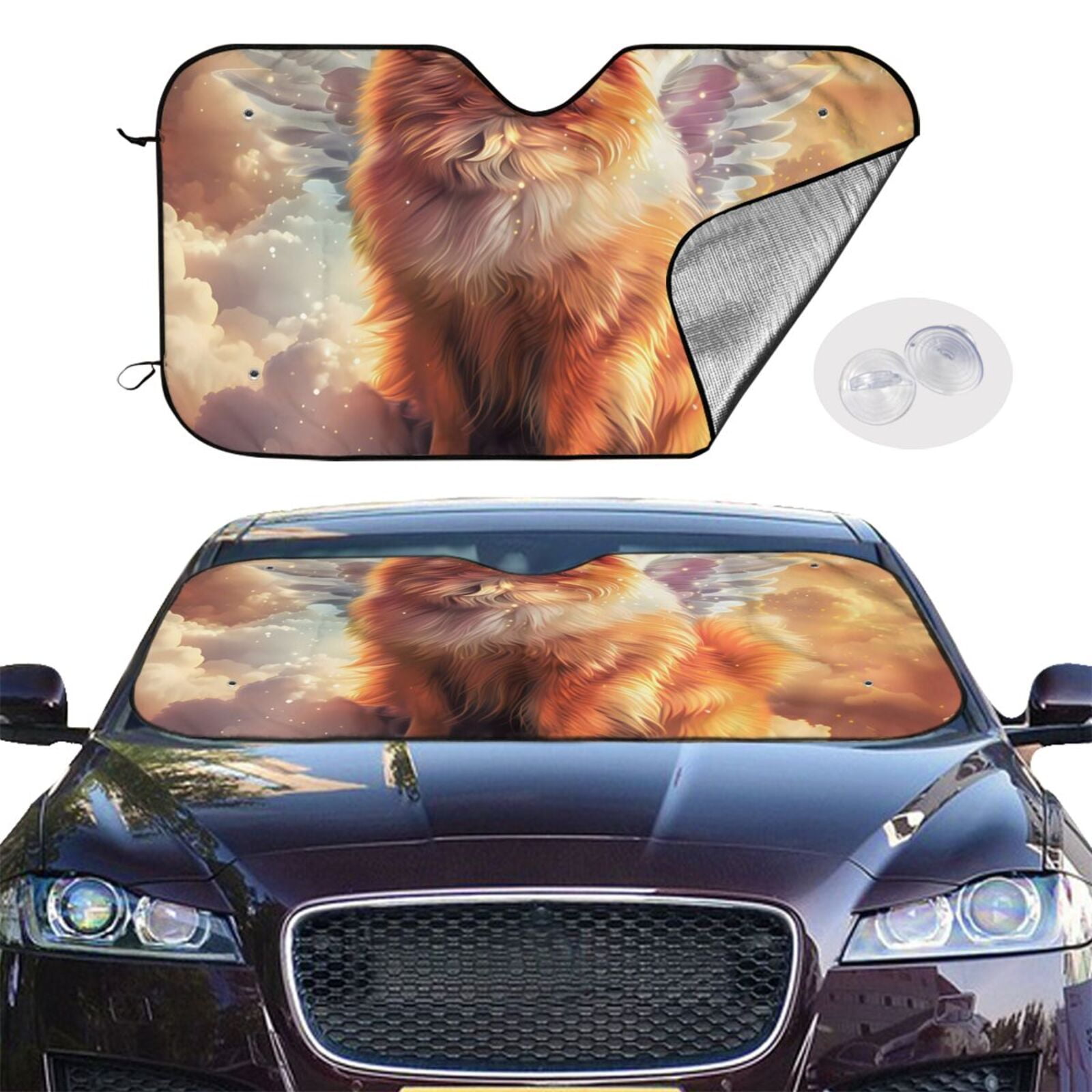 Jgfou Cute Cloud Pomeranian Windshield Sun Shades,Car Sun Shade for ...