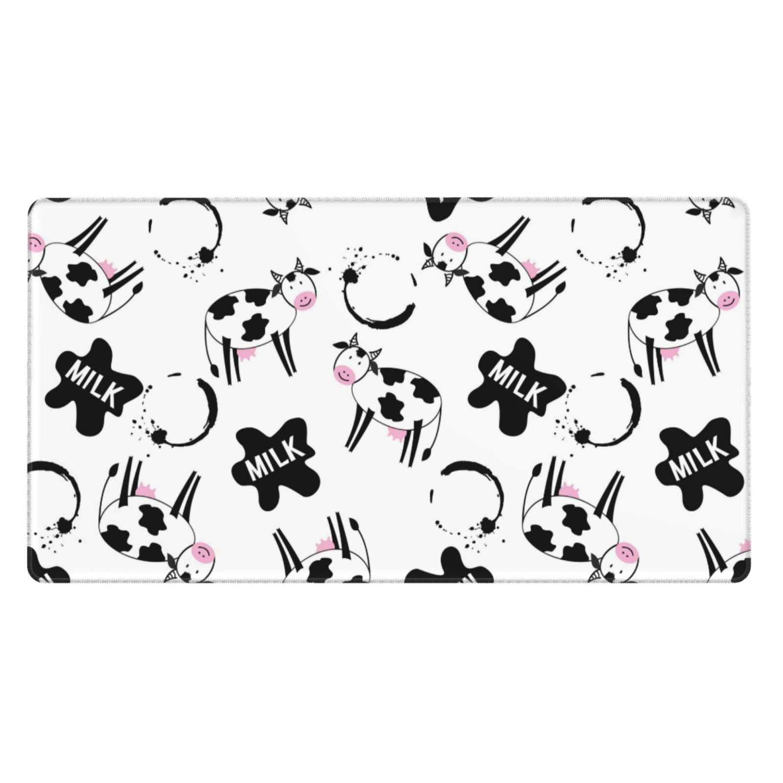 Jgfou Cute Cow and Milk Stains Style Large Gaming Mouse Pad Desk Mat ...