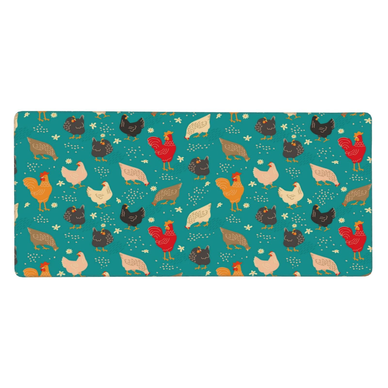 Jgfou Cute Hens And Rooster Pattern 16x35.5in in Large Gaming Mouse Pad ...