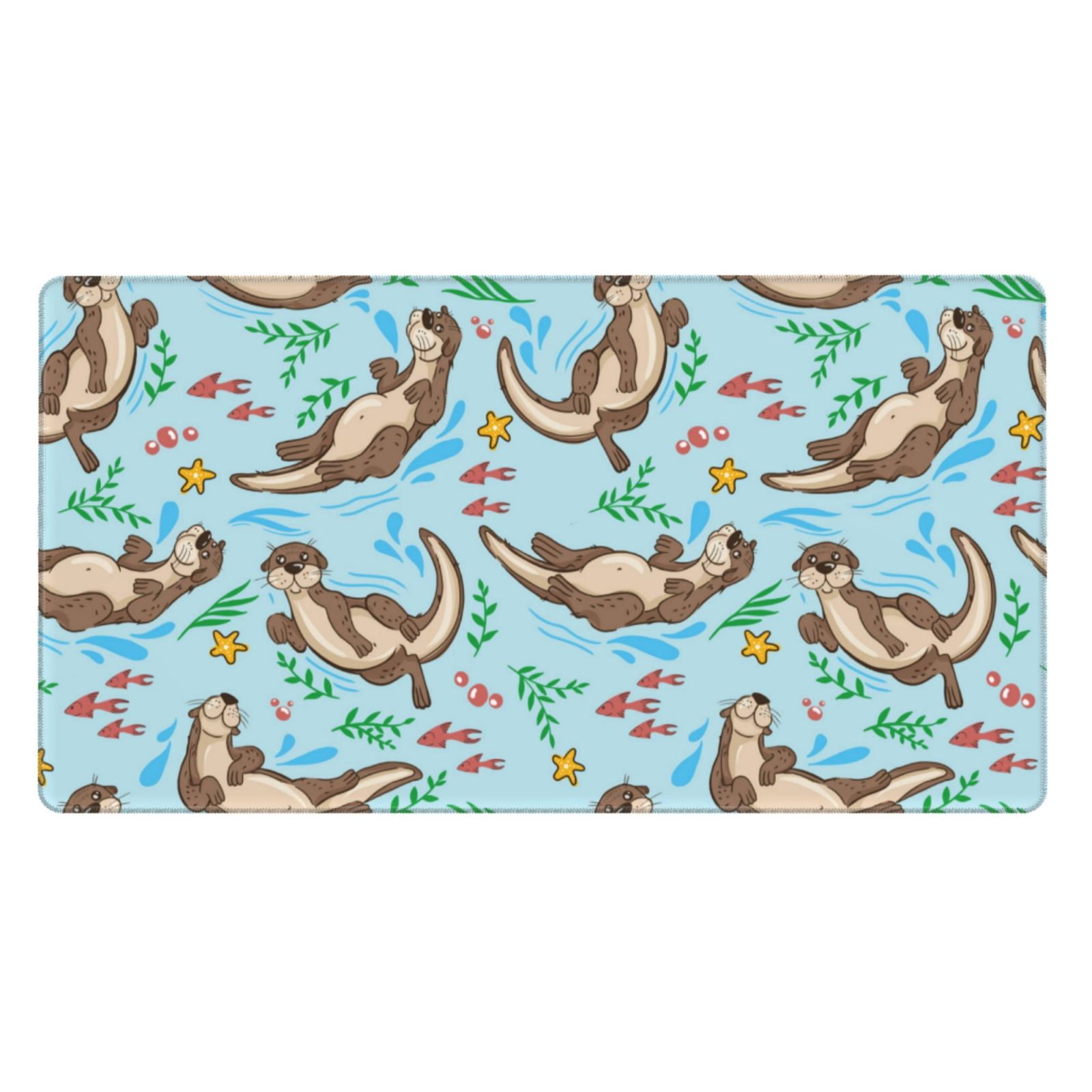 Jgfou Cute Otters Style Large Gaming Mouse Pad Desk Mat Long Non-Slip ...