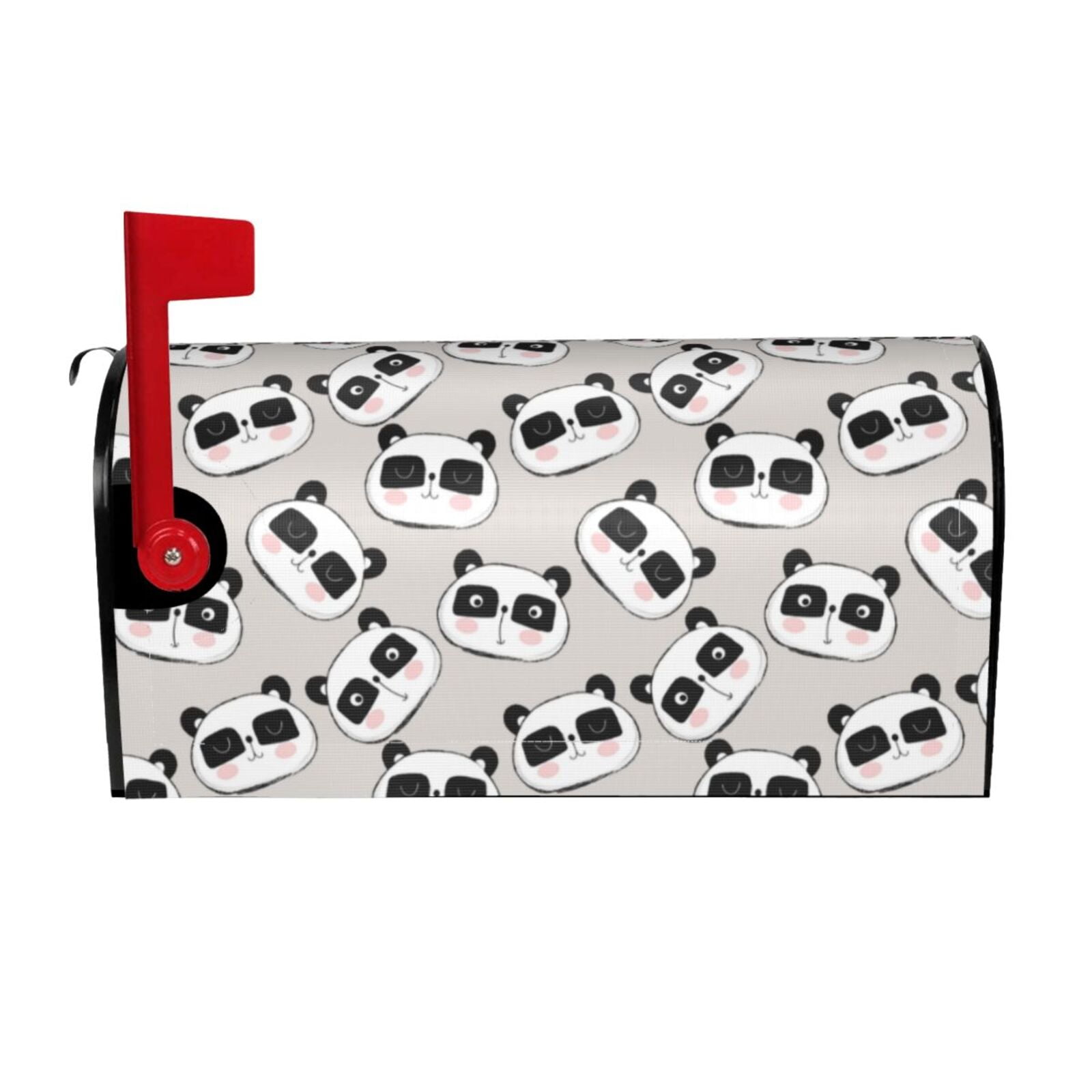 Jgfou Cute Panda Mailbox Covers Magnetic 25.5x21 in Mailbox Wraps Post ...