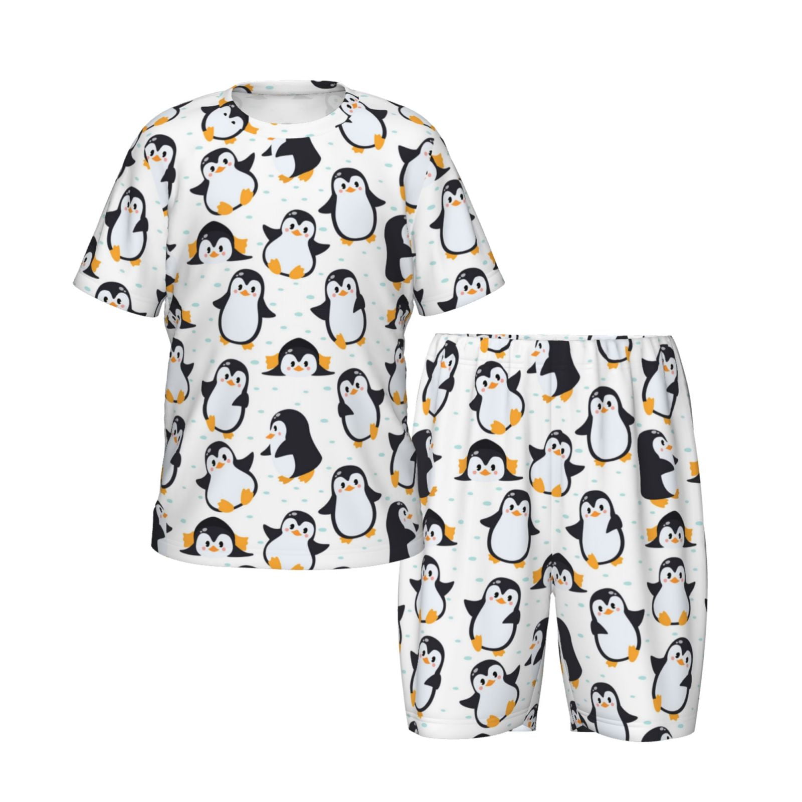Jgfou Cute Penguins Print Short Set Pajamas for Boys Girls Cotton ...