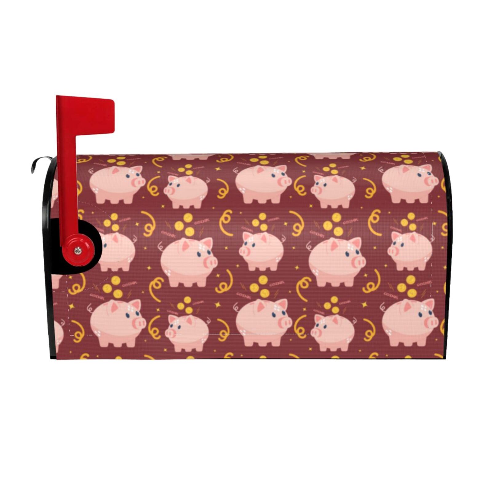 Jgfou Cute Pig with Coins Mailbox Covers Magnetic 21x18 in Mailbox ...
