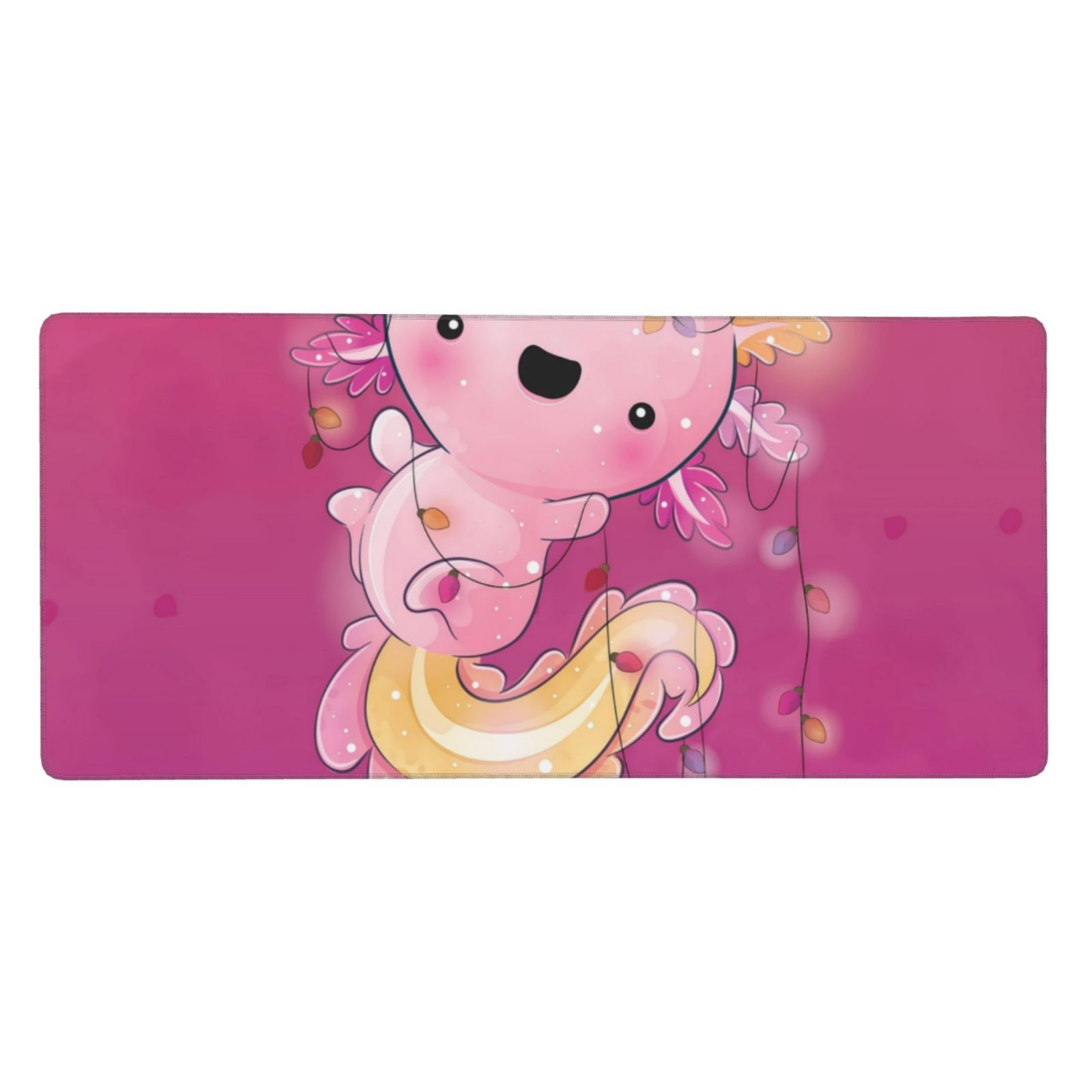 Jgfou Cute Pink Axolotl A Pattern 16x35.5in in Large Gaming Mouse Pad ...
