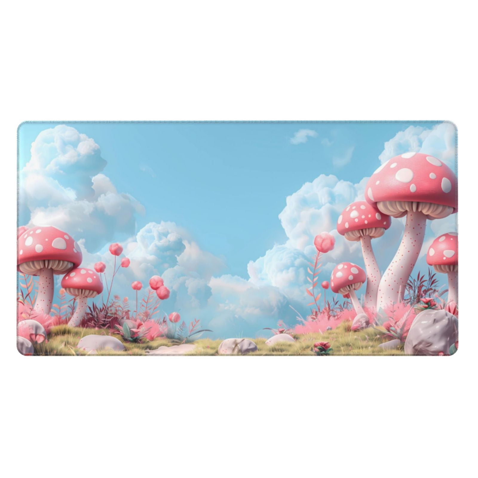 Jgfou Cute Pink Mushrooms Style Large Gaming Mouse Pad Desk Mat Long ...