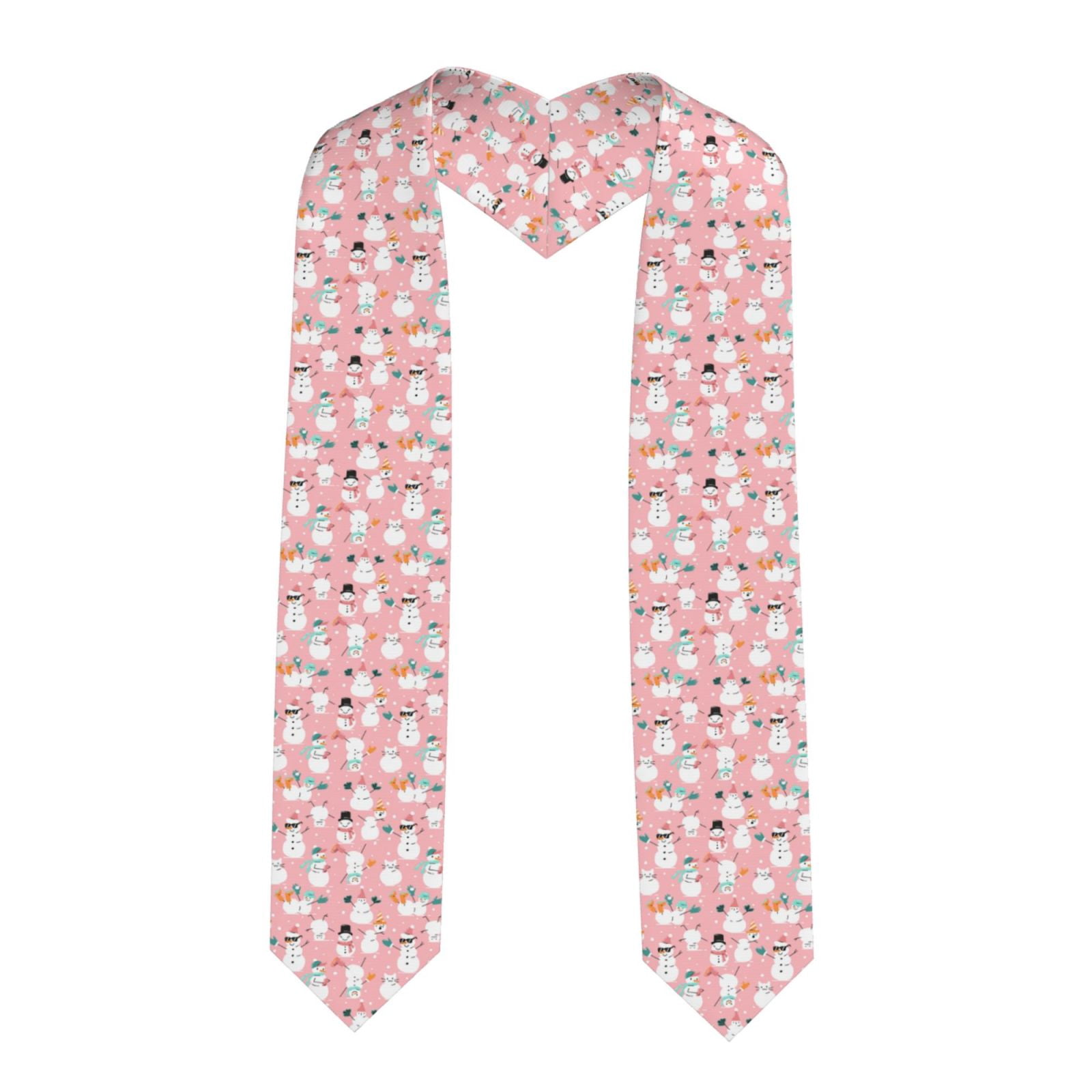 Jgfou Cute Pink Snowman Cat Print Graduation Stoles, Unisex Adult ...