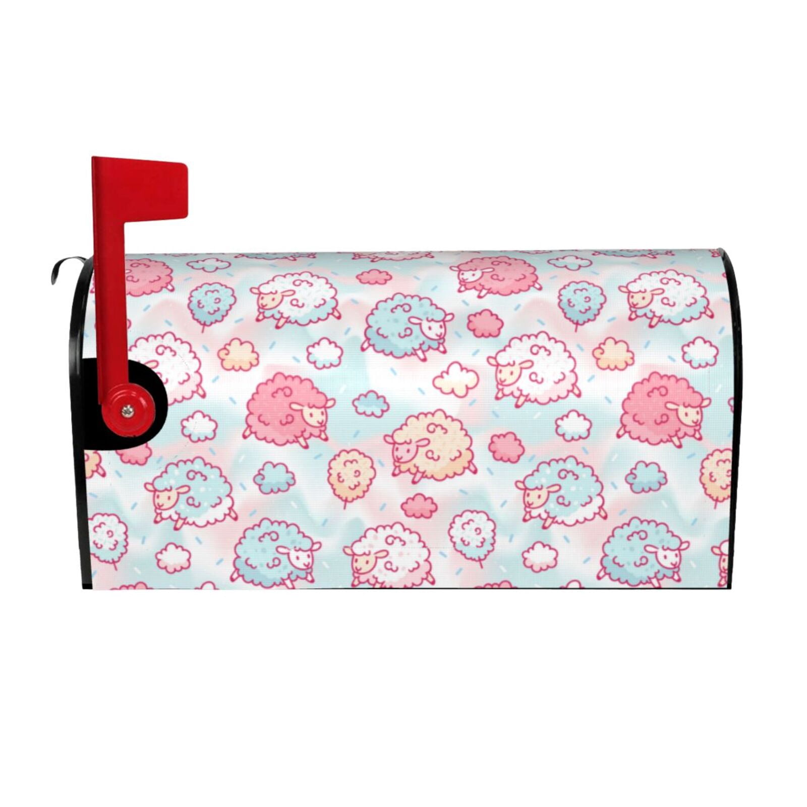 Jgfou Cute Sheep Mailbox Covers Magnetic 21x18 in Mailbox Wraps Post ...