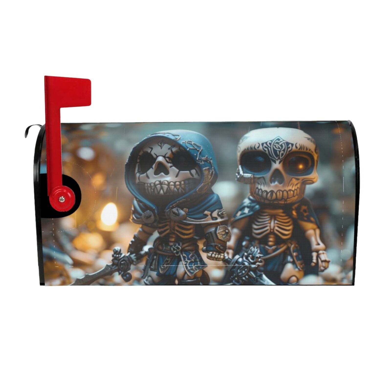 Jgfou Cute Skeletons Figurines Mailbox Covers Magnetic 25.5x21 in ...