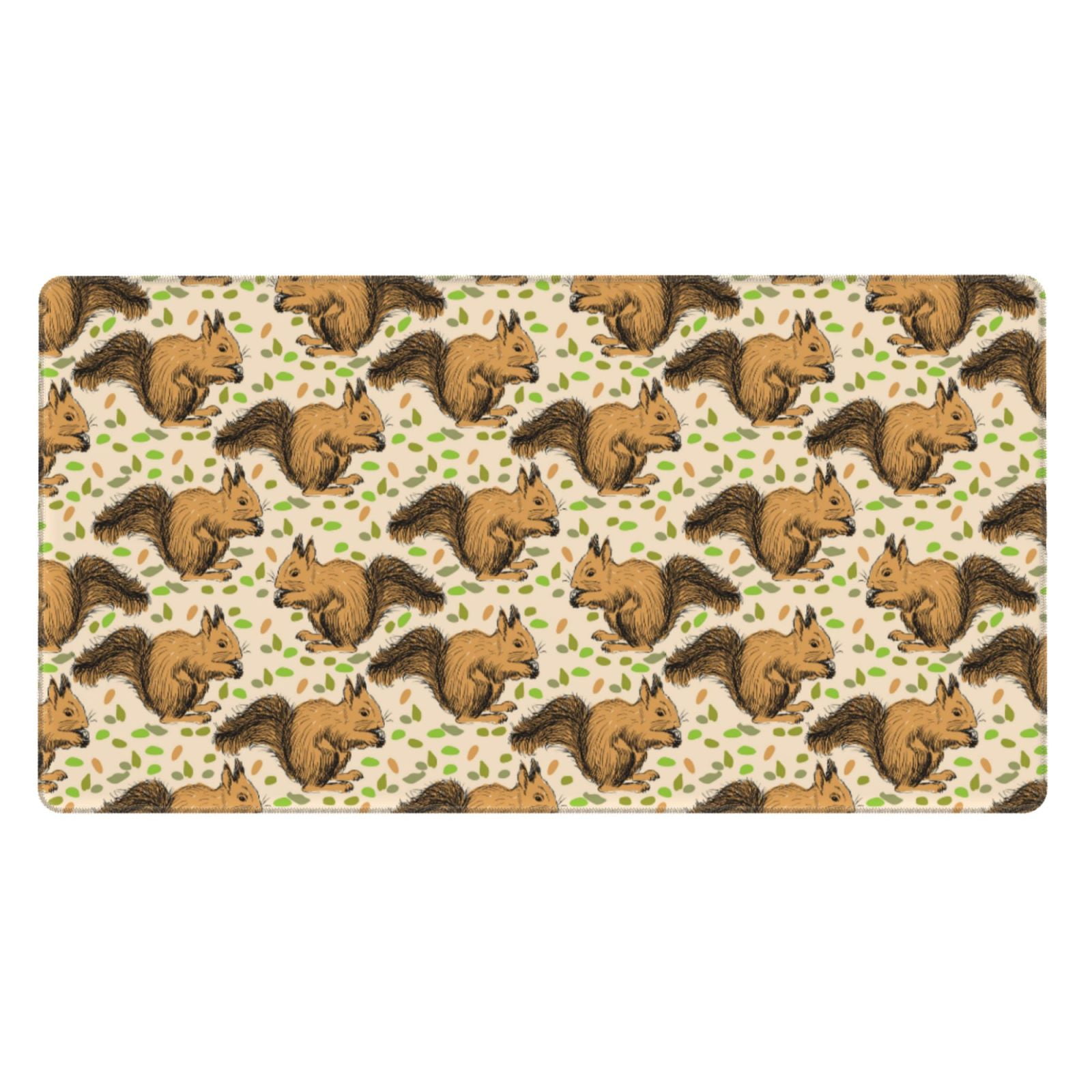 Jgfou Cute Squirrel with Green Leaves Style Large Gaming Mouse Pad Desk ...
