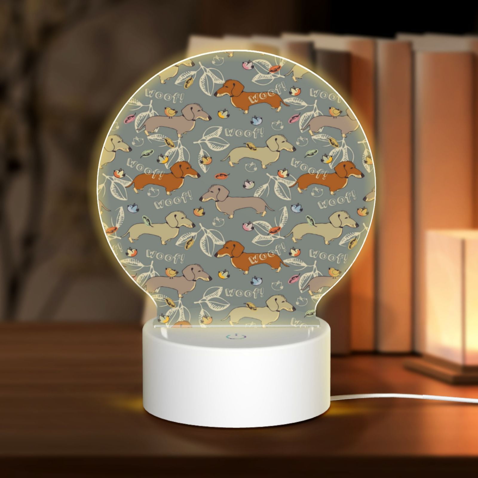 Jgfou Dachshund Dog Bird LED Night Light Lamp Base + Acrylic ...