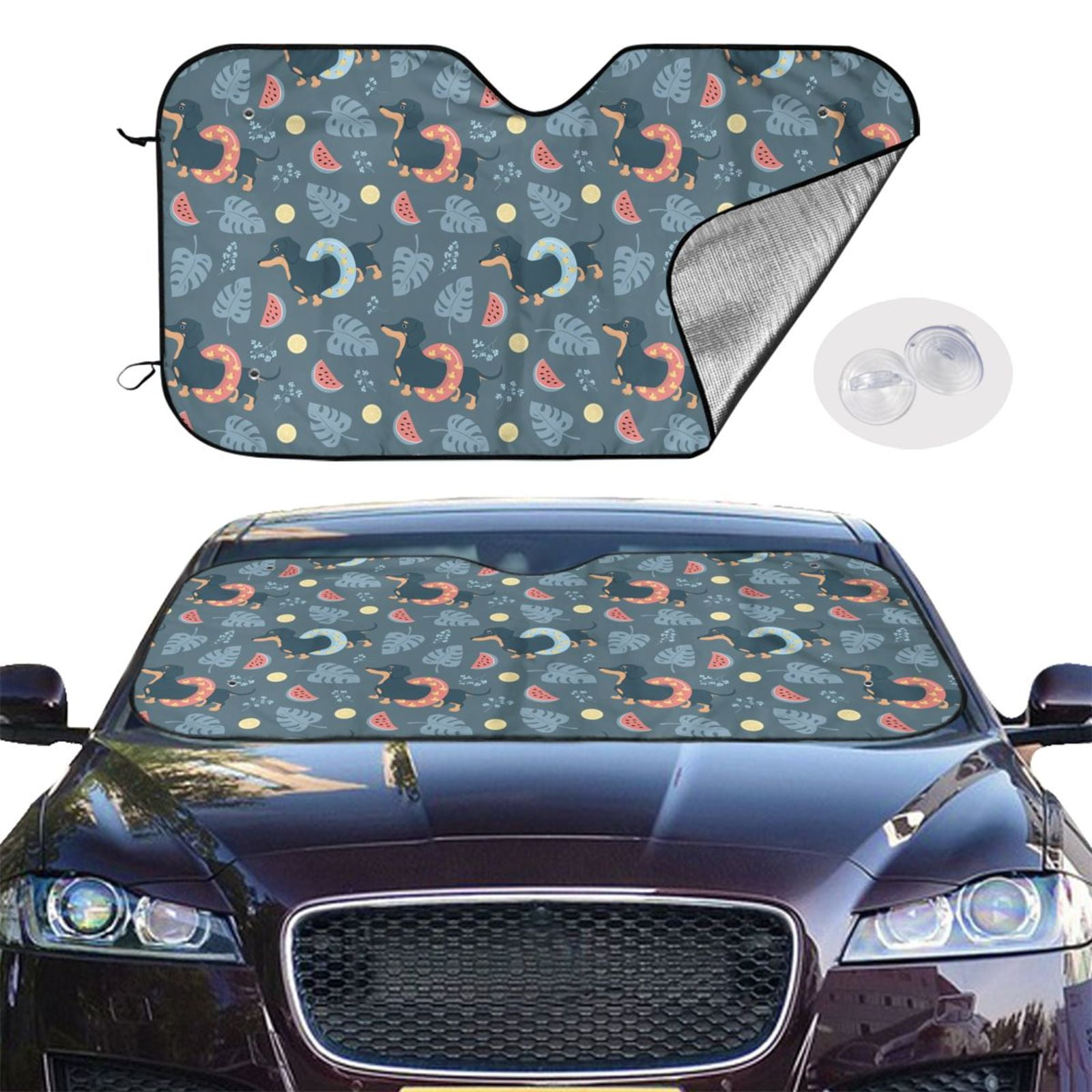 Jgfou Dachshund Dog Puppy Windshield Sun Shades,Car Sun Shade for Front ...