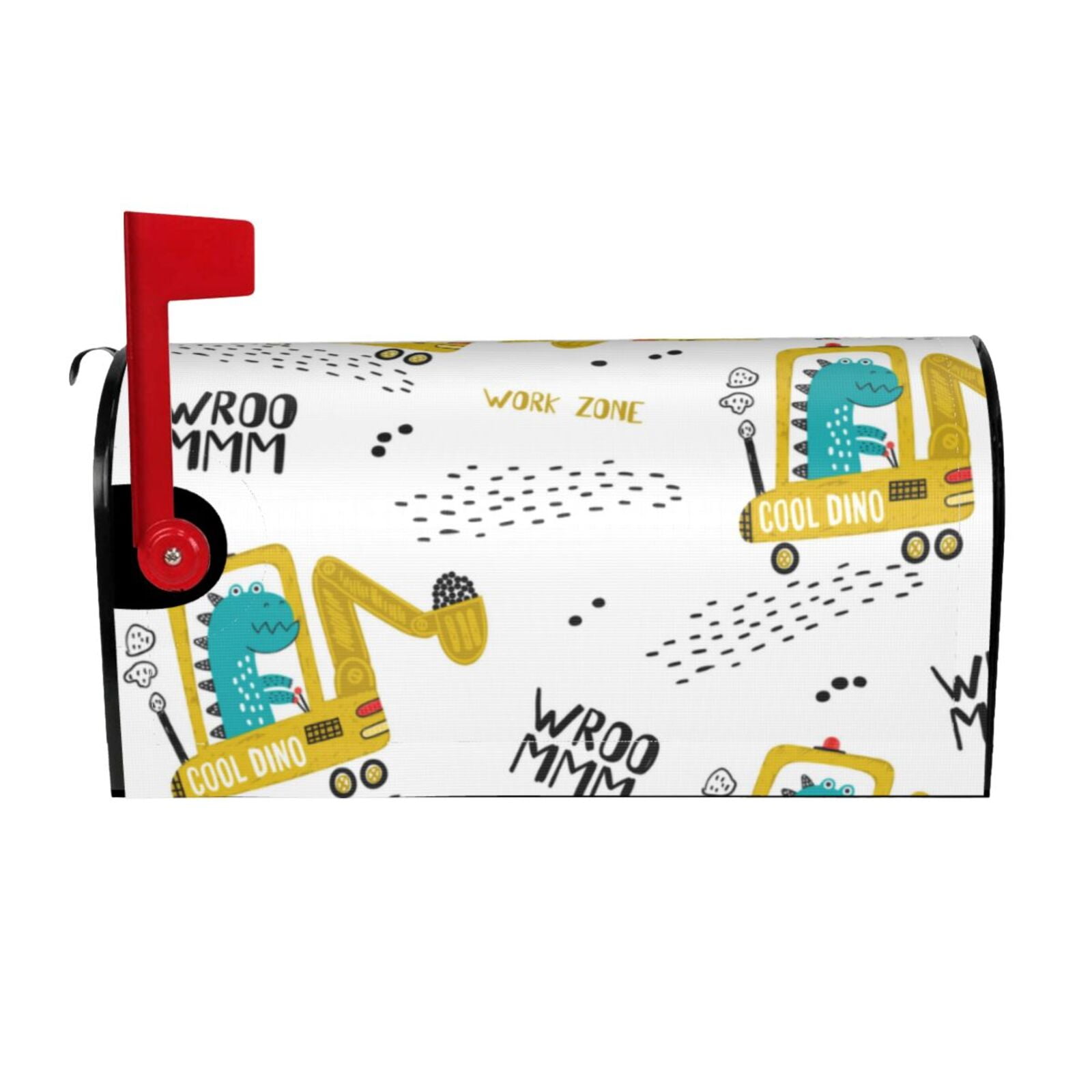 Jgfou Dinosaur on Excavator Mailbox Covers Magnetic 25.5x21 in Mailbox ...