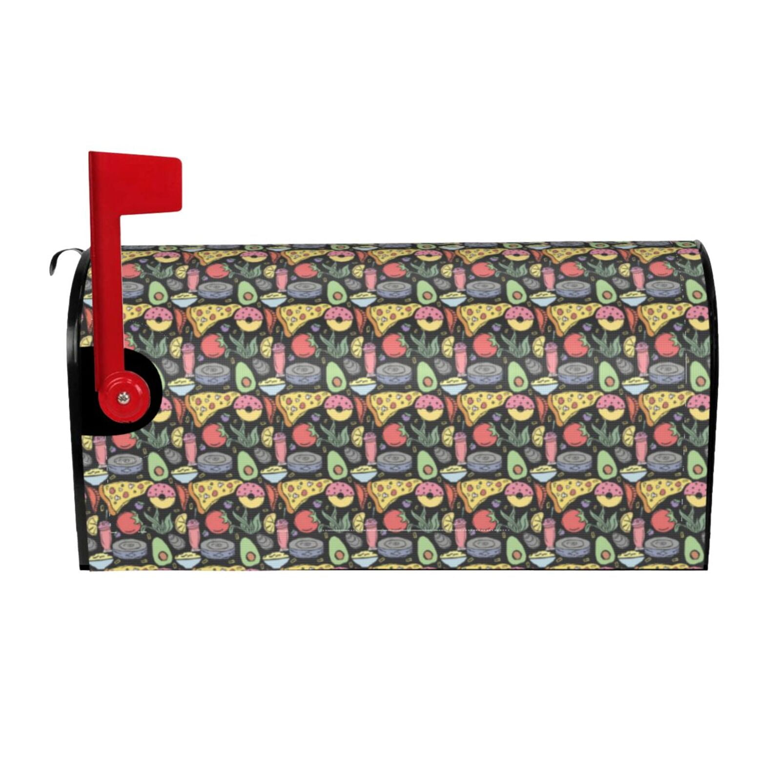 Jgfou Doodle Food Mailbox Covers Magnetic 25.5x21 in Mailbox Wraps Post ...