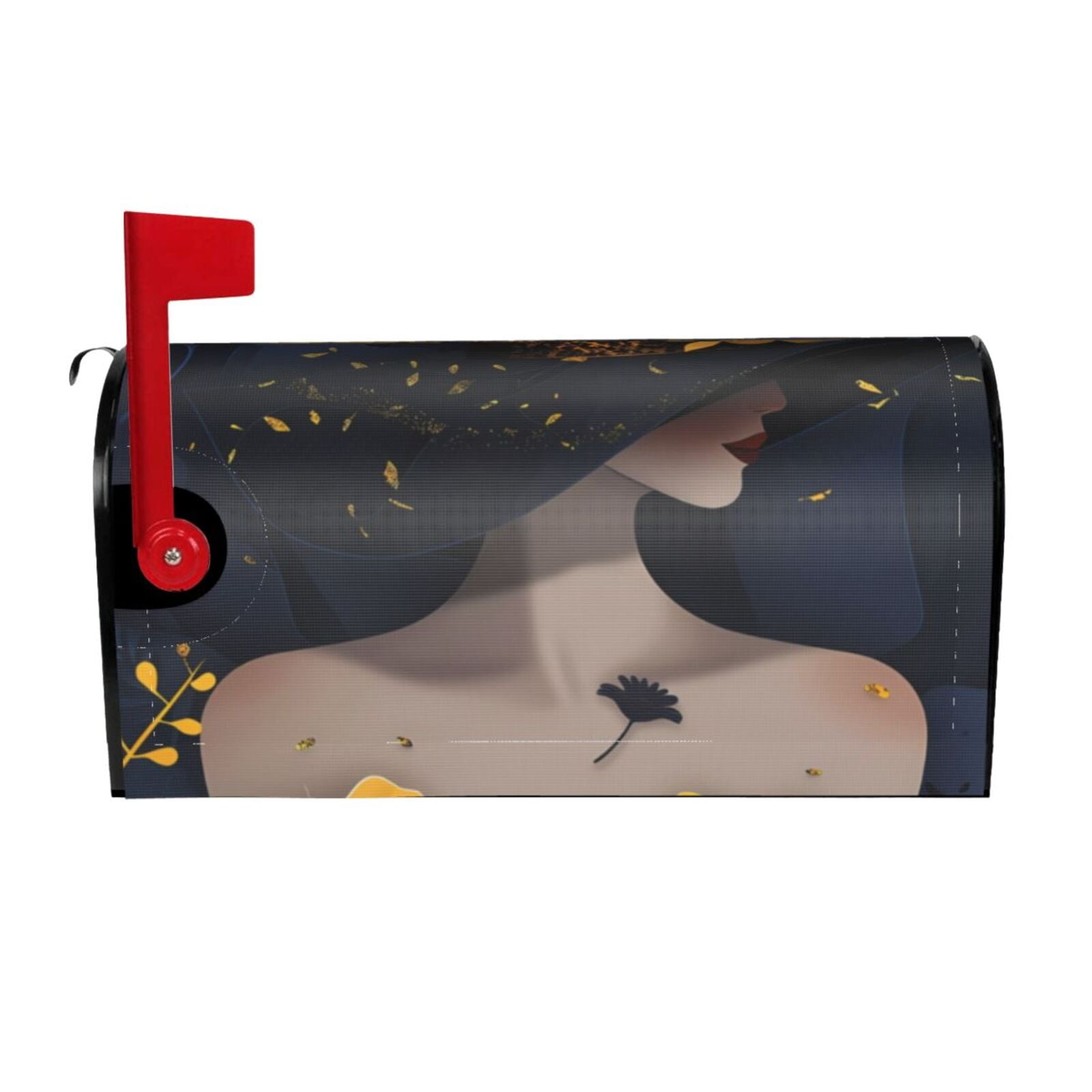 Jgfou Elegant Lady With Hat Mailbox Covers Magnetic 25.5x21 in Mailbox ...