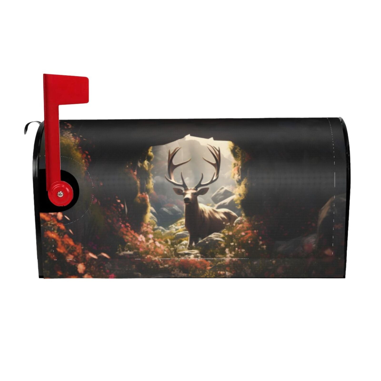 Jgfou Enchanted Deer In Cave Mailbox Covers Magnetic 21x18 in Mailbox ...