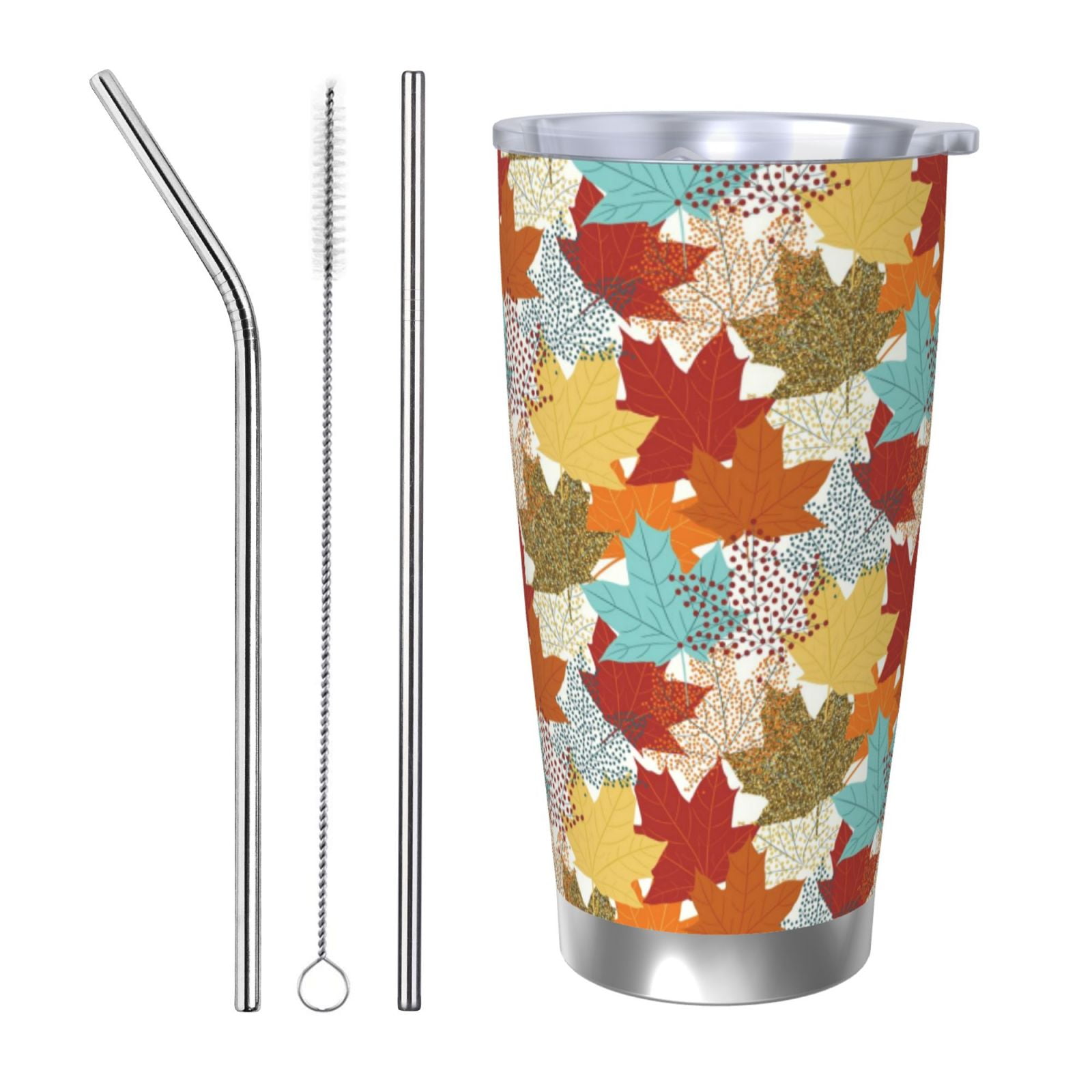 Jgfou Fall Maple Leaves Print 20oz Insulated Coffee Mug, Spill-Proof ...