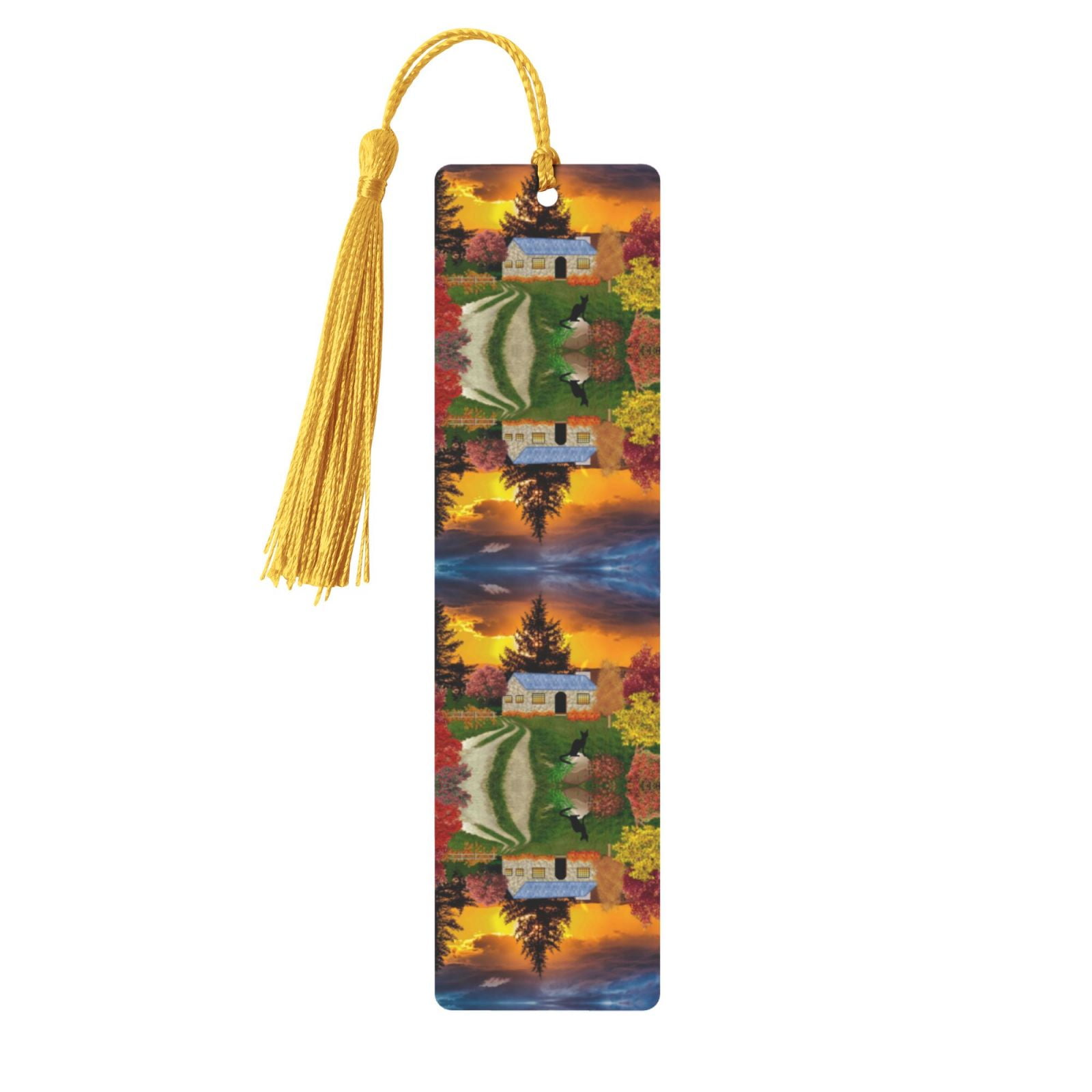 Jgfou Fall Village Scenery Metal Bookmark Gift for Women Men Friends ...