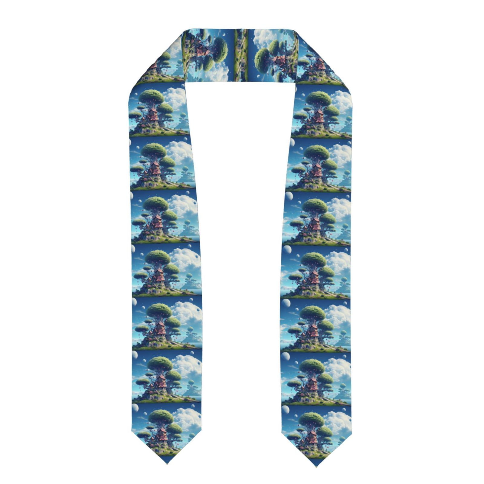 Jgfou Fantasy Treehouse Planet Scene Print Graduation Stoles, Unisex ...