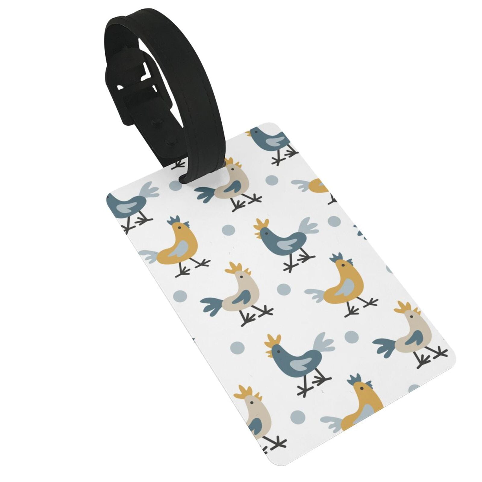 Jgfou Farm Roosters Print Funny and Colorful Luggage Tags, Unique ...