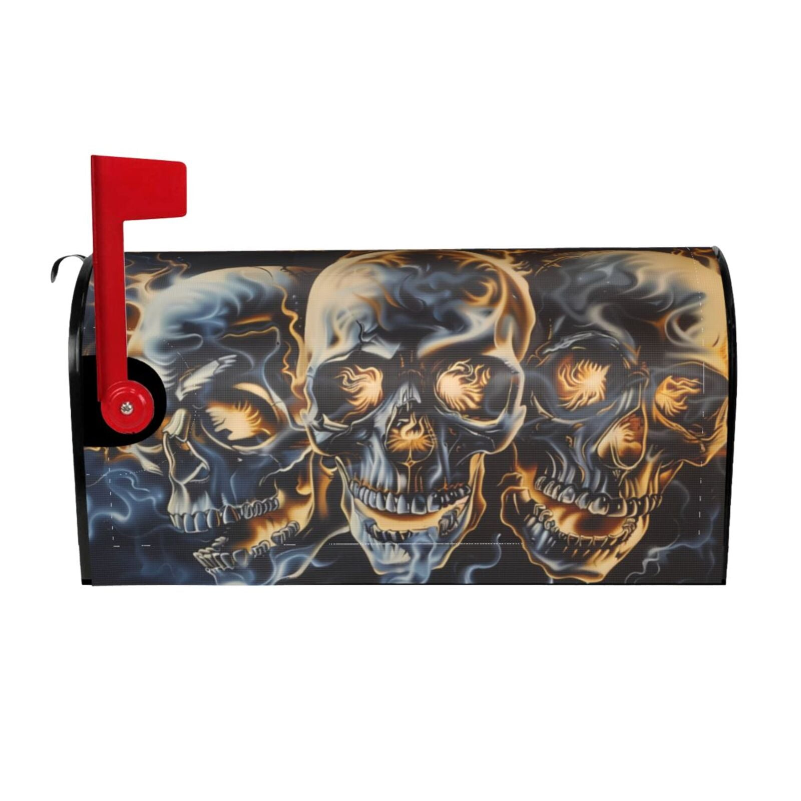 Jgfou Fiery Skull Trio Mailbox Covers Magnetic 21x18 in Mailbox Wraps ...