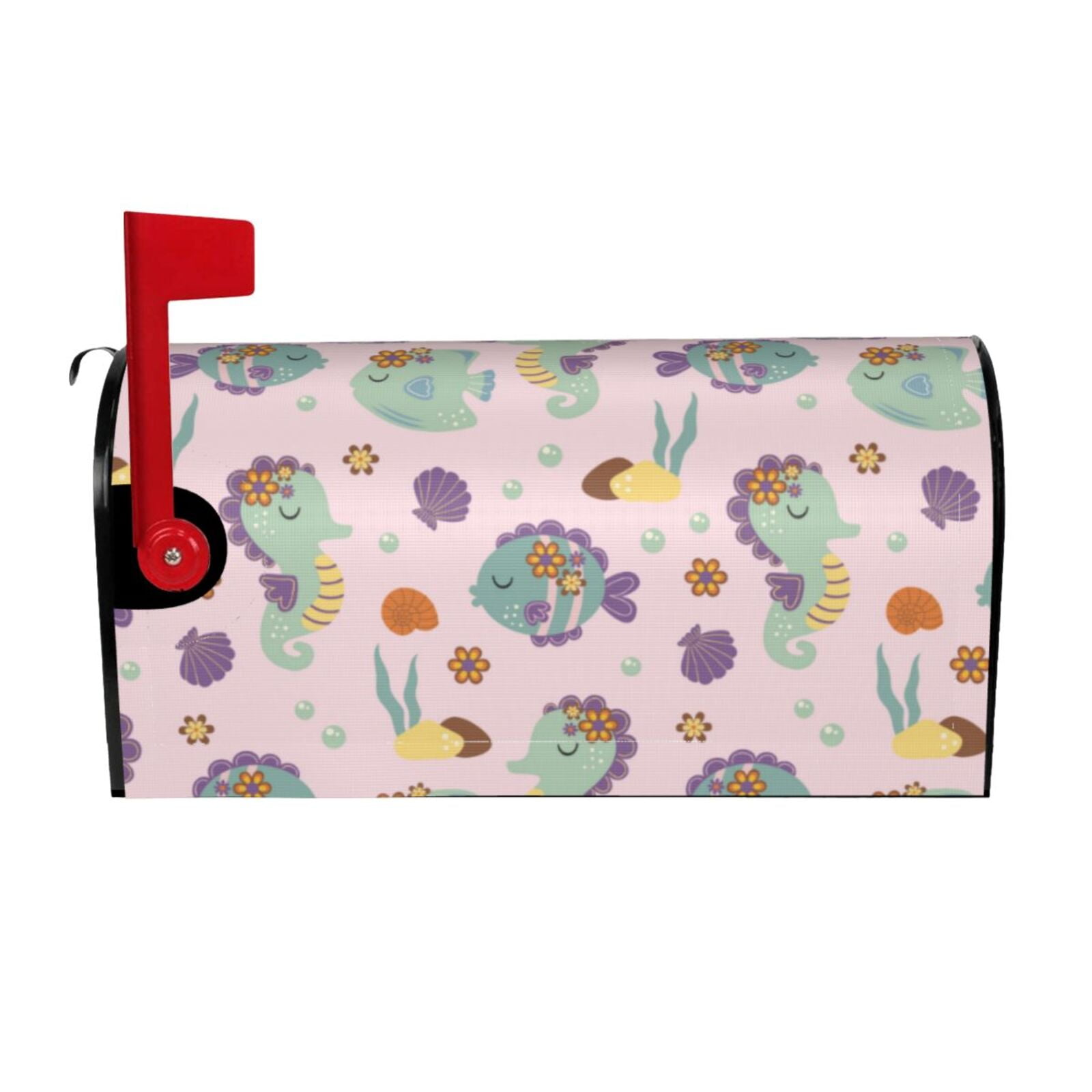 Jgfou Fish Seahorse Mailbox Covers Magnetic 25.5x21 in Mailbox Wraps ...