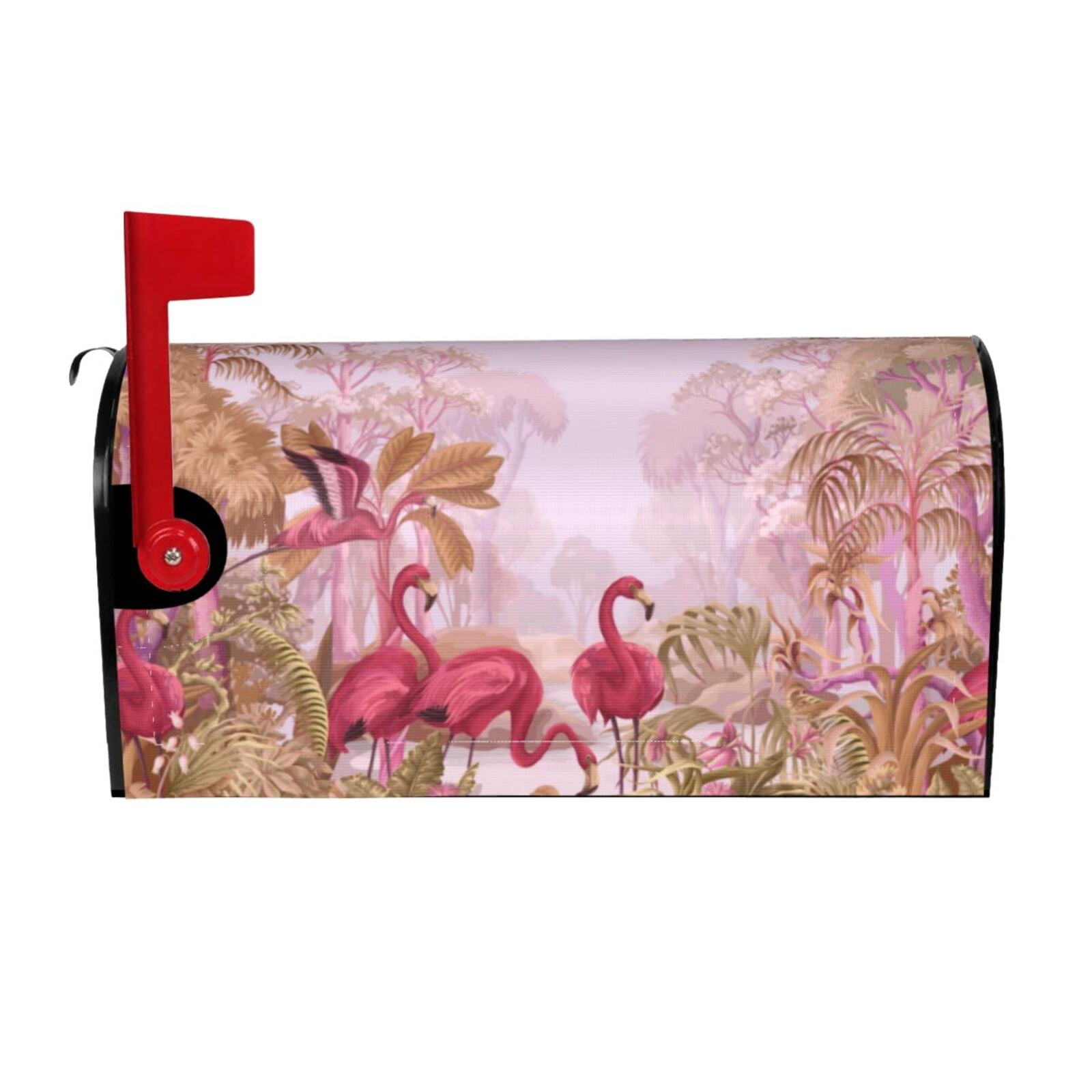 Jgfou Flamingos In The Tropical Forest Mailbox Covers Magnetic Mailbox ...