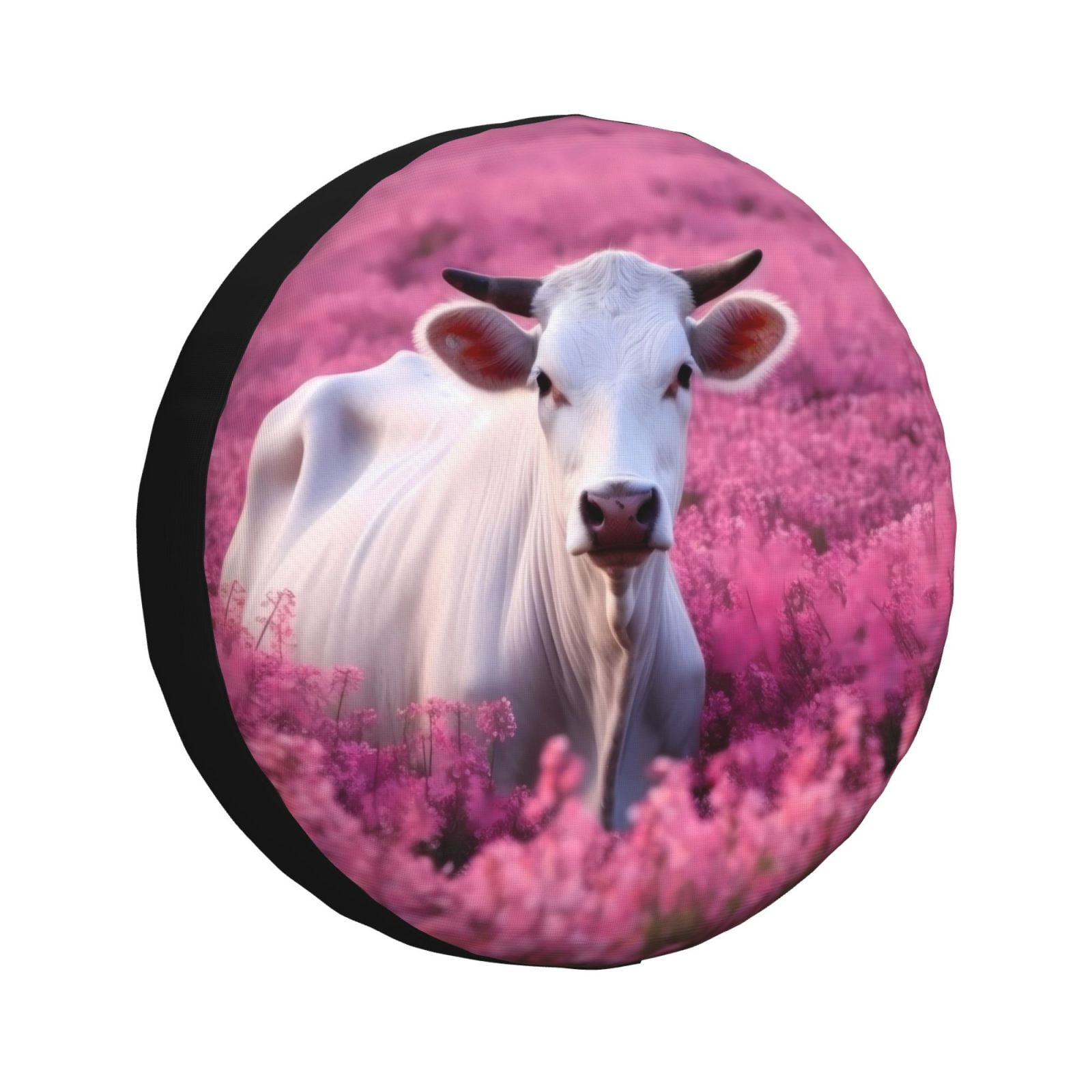 Jgfou Flower Field Cow Print Spare Tire Cover Weatherproof Sun ...