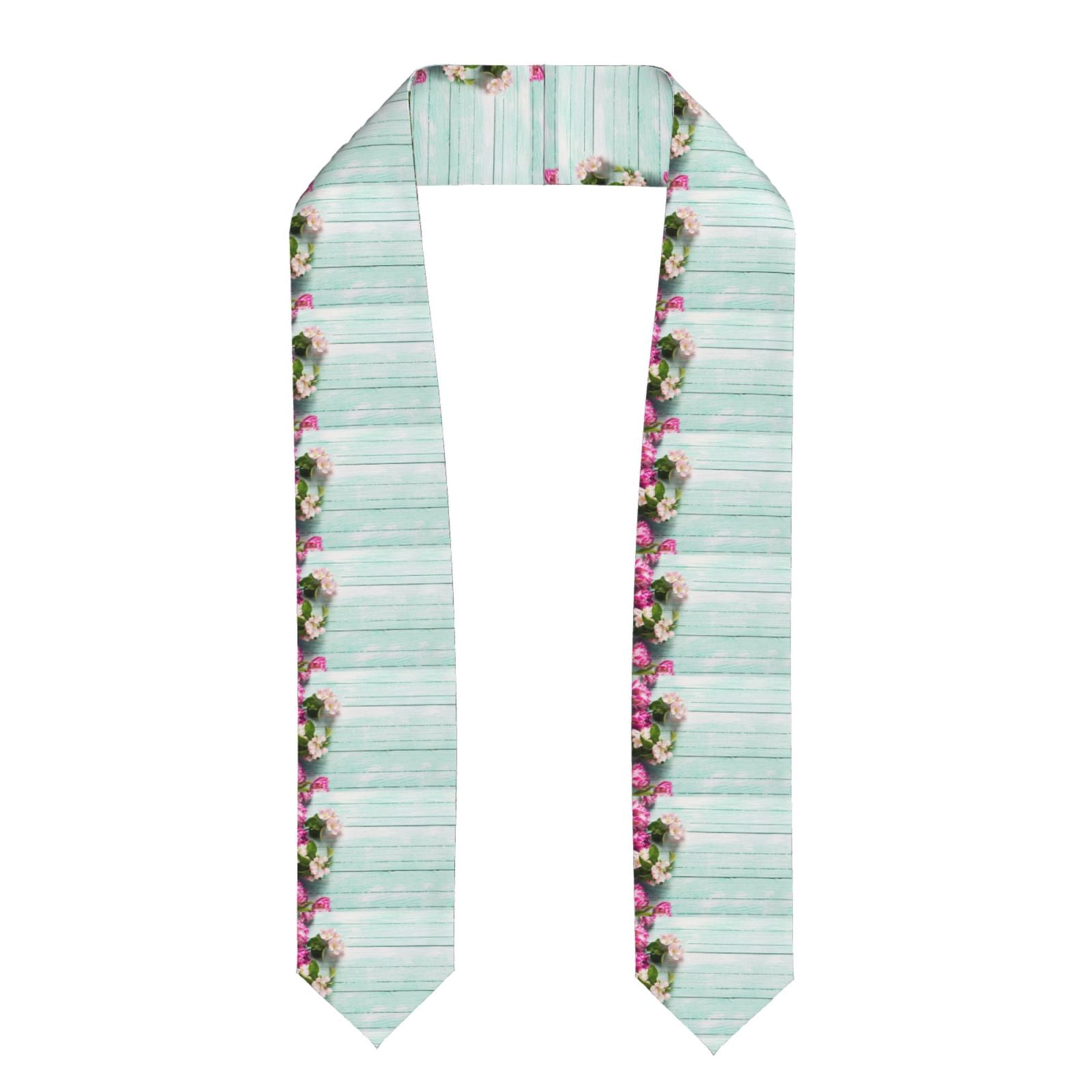 Jgfou Flowers And Turquoise Wooden Print Graduation Stoles, Unisex ...