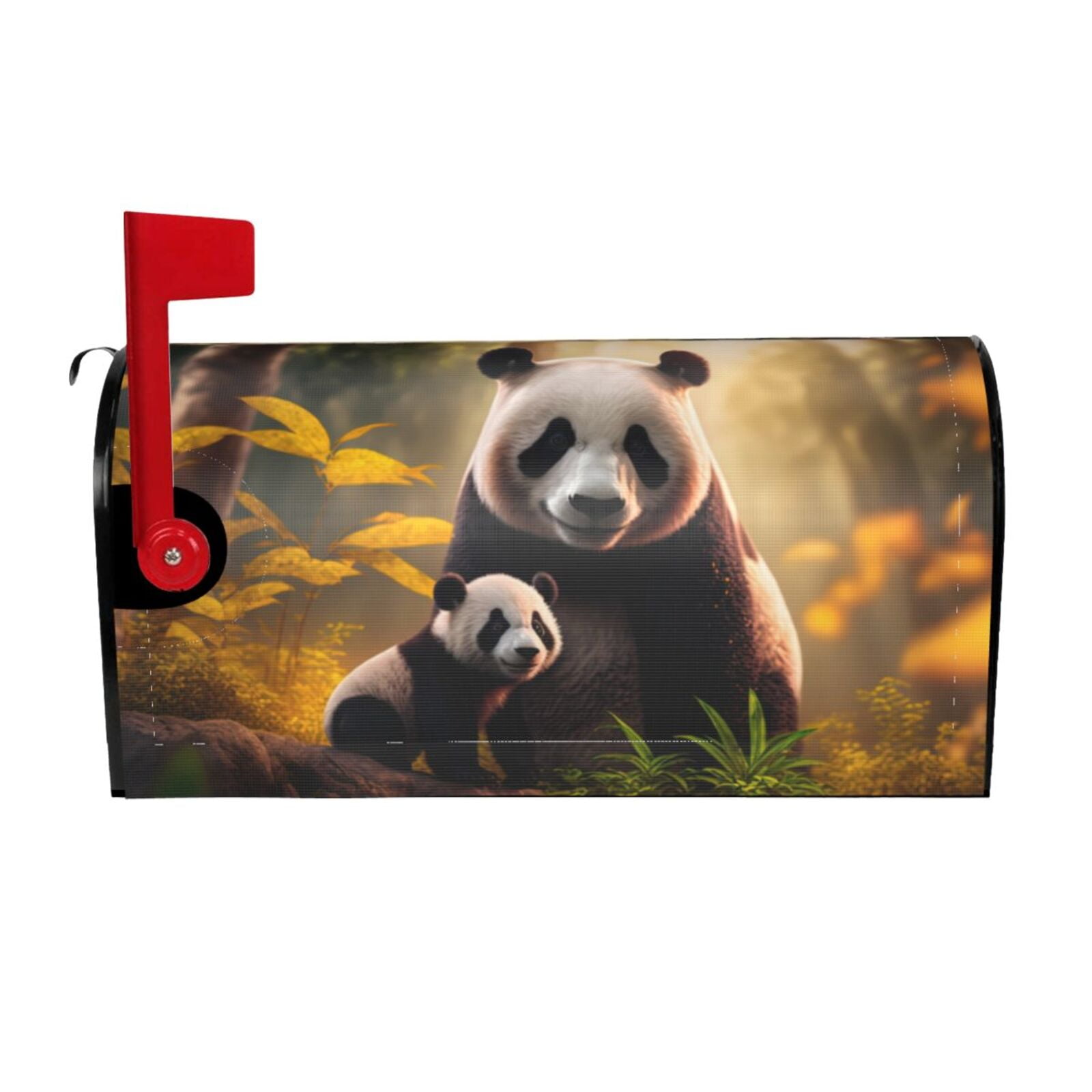 Jgfou Forest Panda Mailbox Covers Magnetic 21x18 in Mailbox Wraps Post ...
