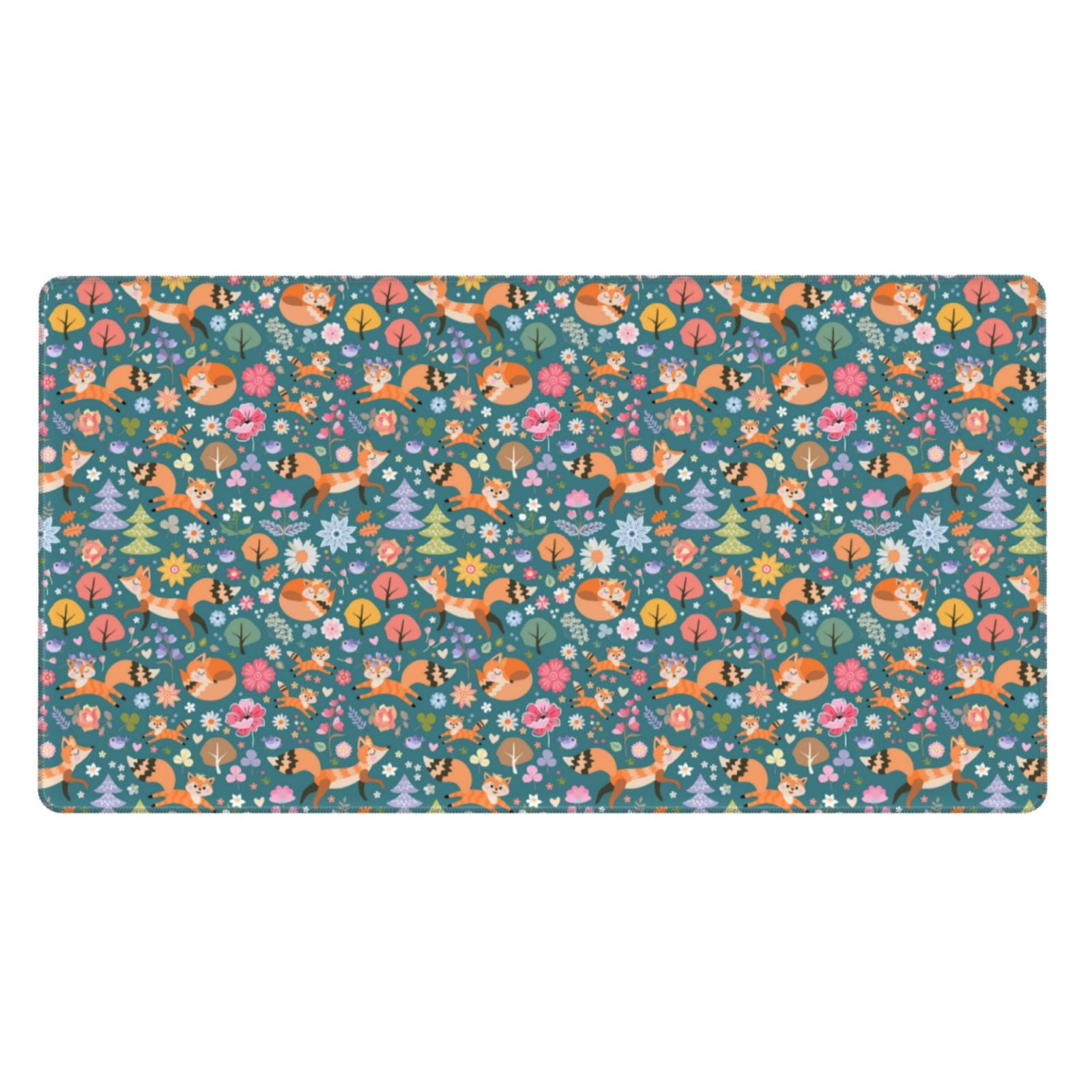 Jgfou Foxes and Birds in Forest Style Large Gaming Mouse Pad Desk Mat ...