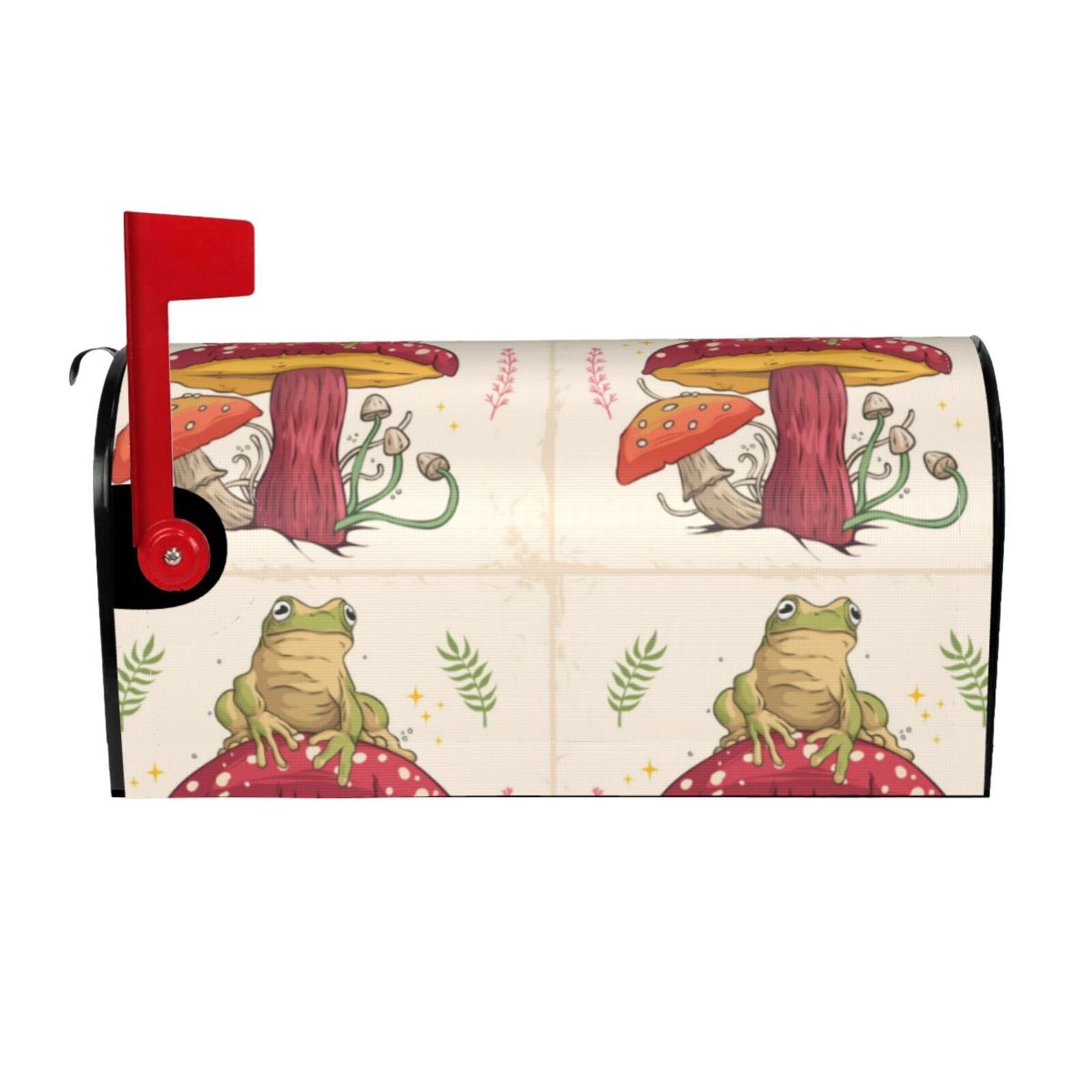 Jgfou Frog Sitting On Mushroom Mailbox Covers Magnetic Mailbox Wraps ...