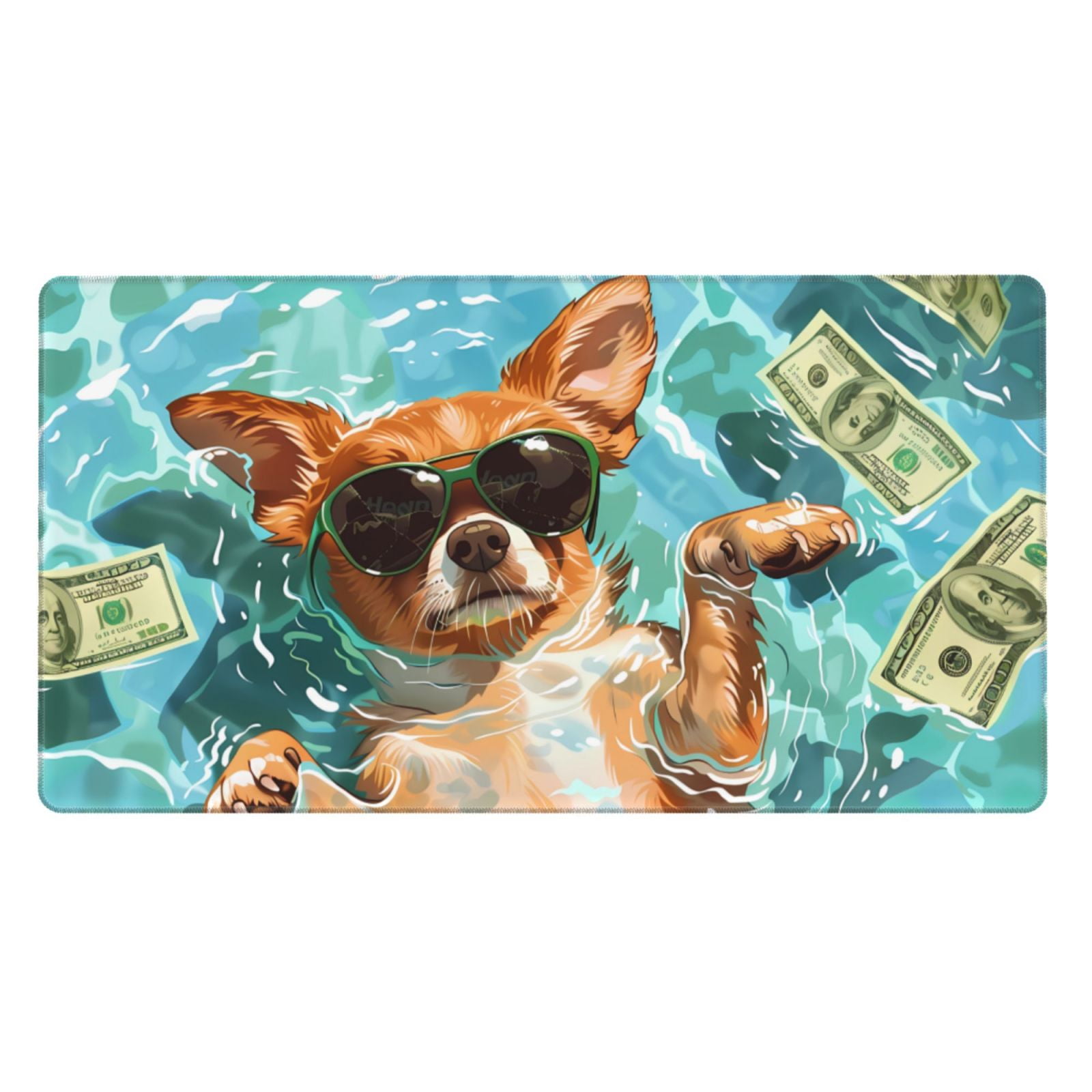 Jgfou Funny Swimming Chihuahua Style Large Gaming Mouse Pad Desk Mat ...