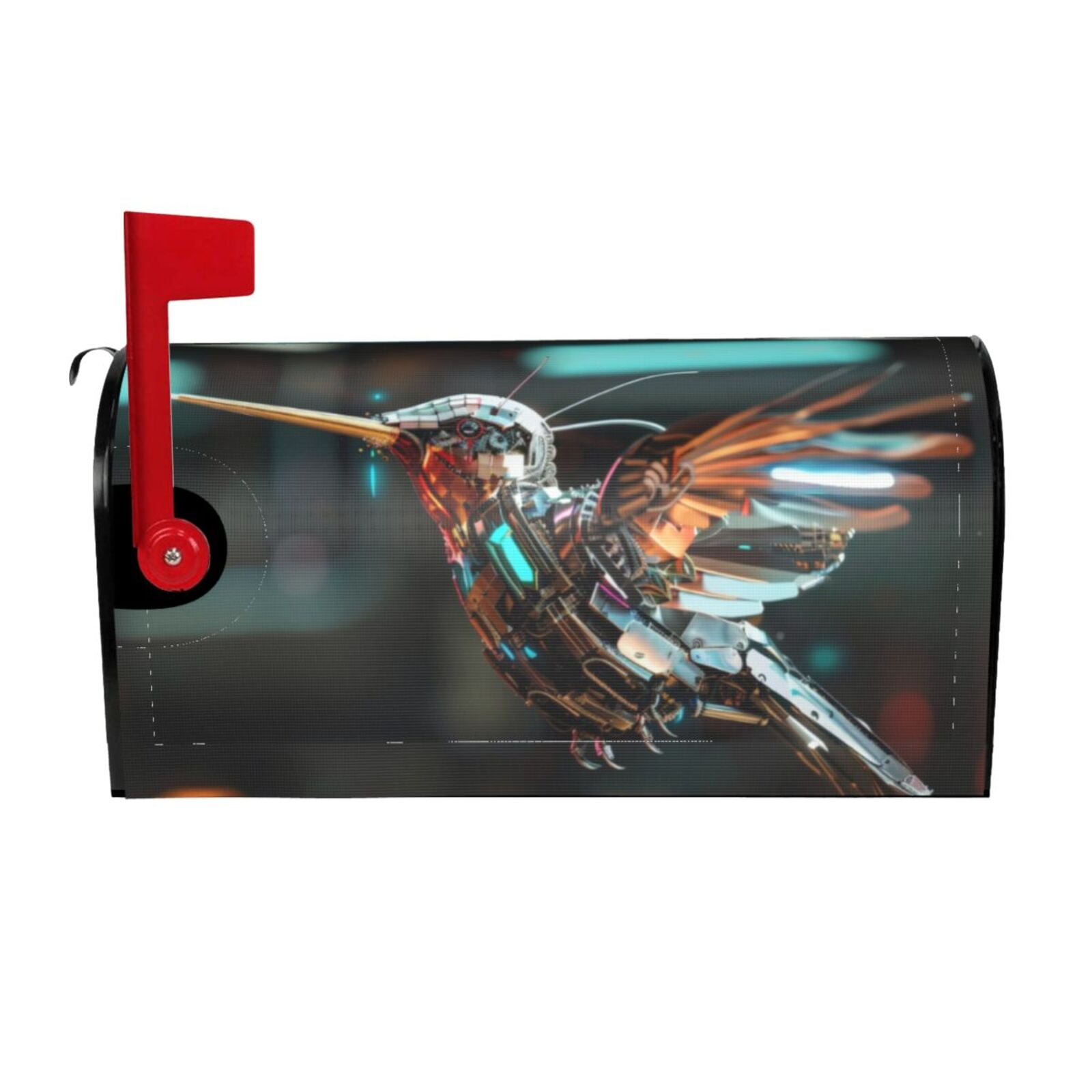 Jgfou Futuristic Robot Hummingbird Mailbox Covers Magnetic 21x18 in ...