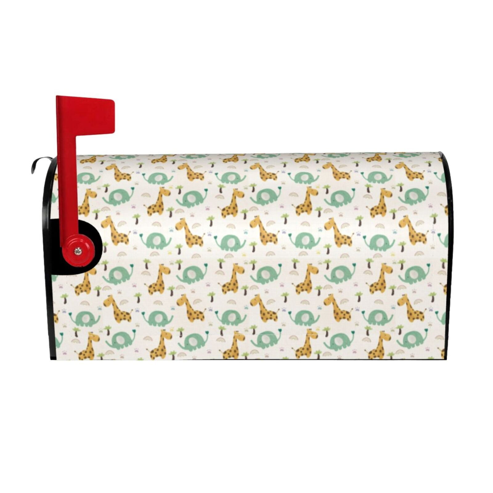 Jgfou Giraffe And Elephant Mailbox Covers Magnetic Mailbox Wraps Post ...