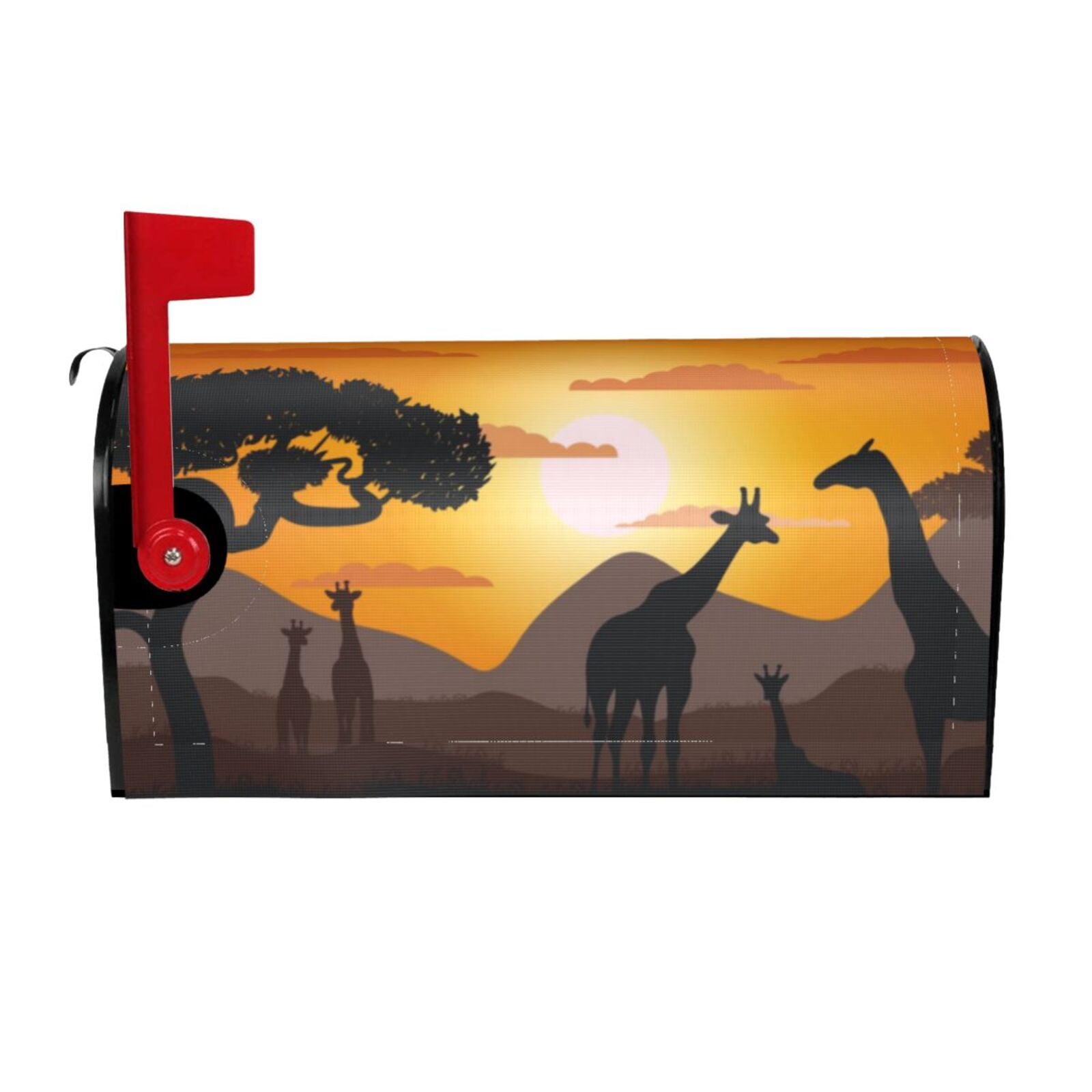 Jgfou Giraffes Of The African Savannah Mailbox Covers Magnetic 25.5x21 ...
