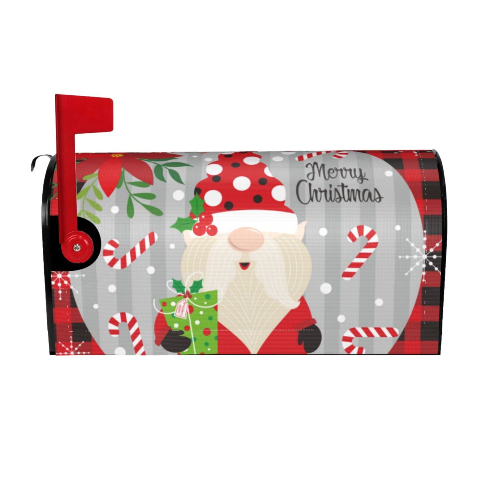 Jgfou Gnome And Buffalo Plaid Mailbox Covers Magnetic Mailbox Wraps ...