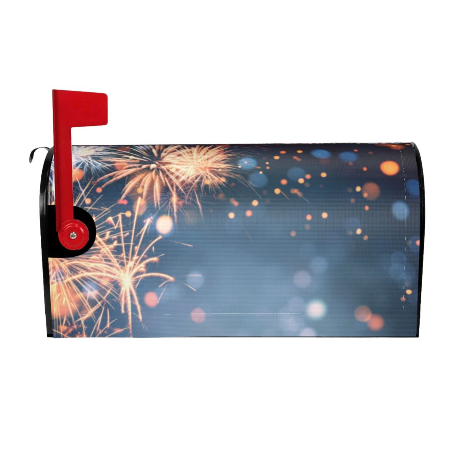 Jgfou Gold And Blue Fireworks Mailbox Covers Magnetic Mailbox Wraps ...