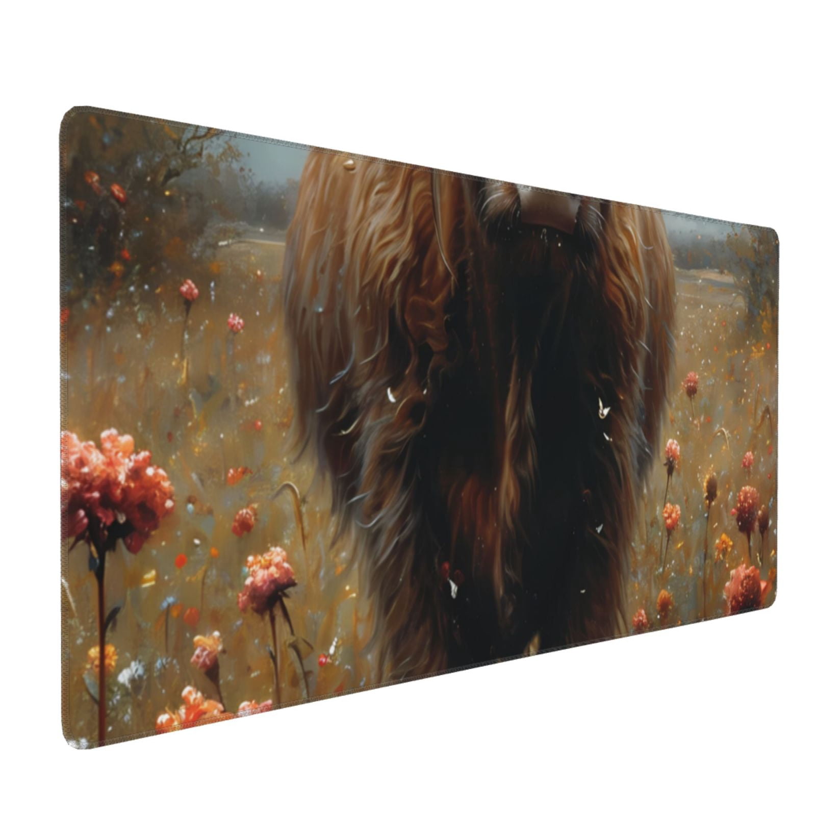Jgfou Grassland Sunflower Cow Print Large 16x35.5in Mouse Pad ...