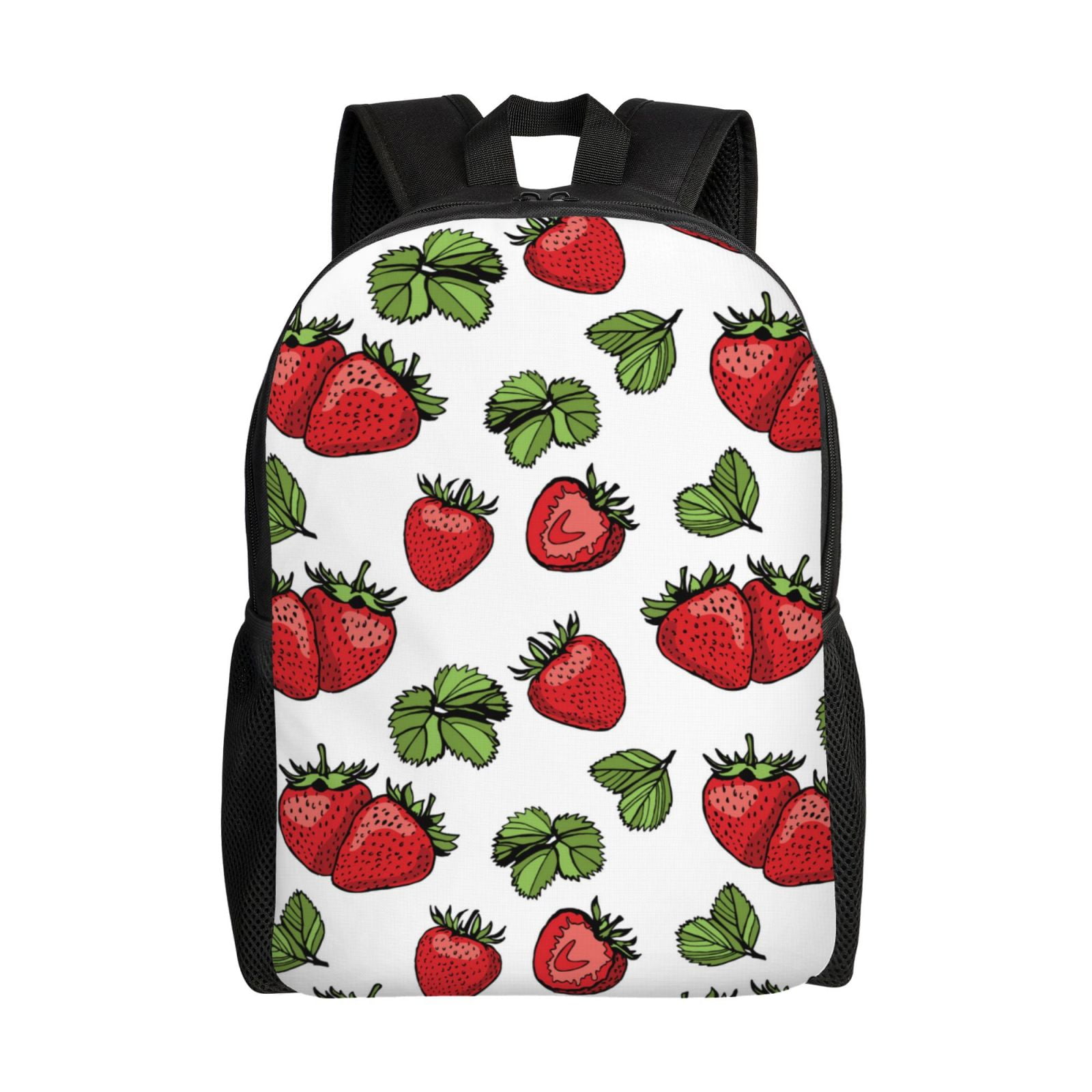 Jgfou Hand Drawn Strawberry Print Small Travel Laptop Backpack for ...